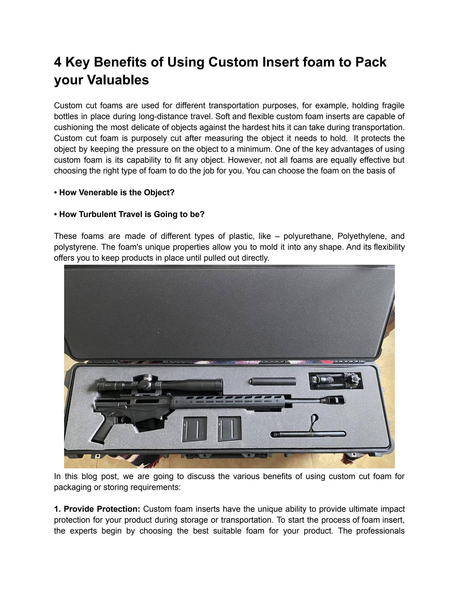 4 Key Benefits of Using Custom Insert Foam to Pack your Valuables by ...