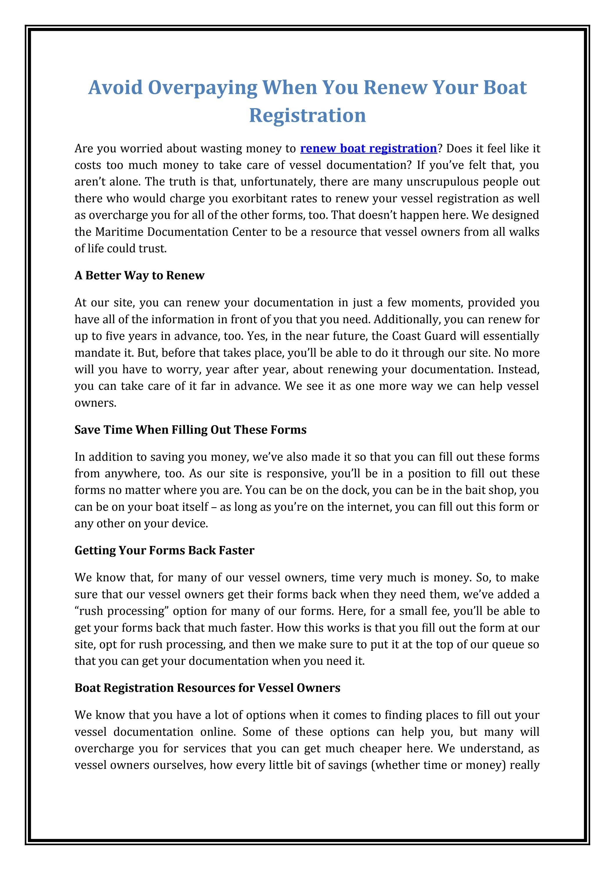 Avoid Overpaying When You Renew Your Boat Registration By Chirag Patel avoid-overpaying-when-you-renew-your-boat-registration-by-chirag-patel