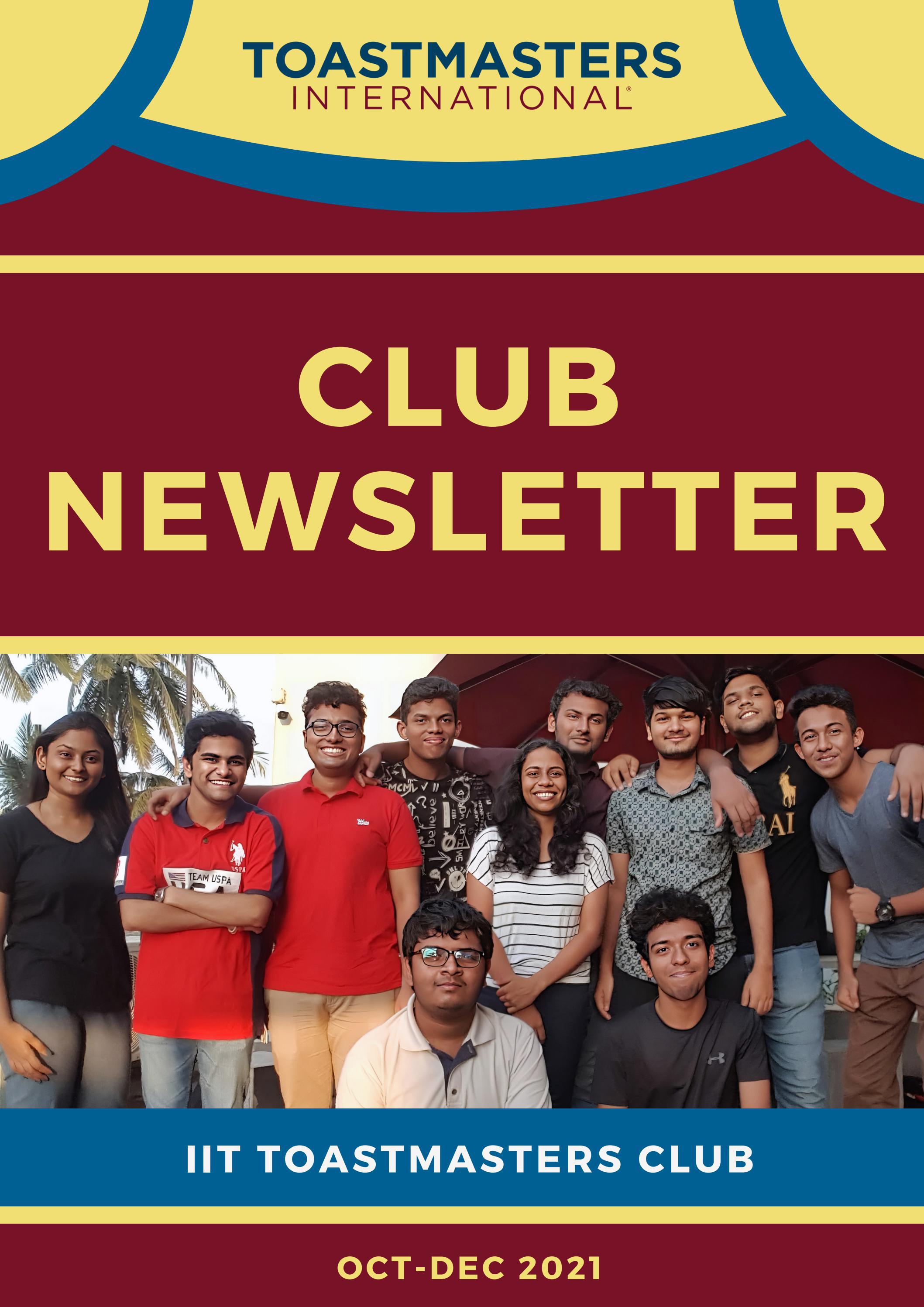 IIT TM Newsletter Oct-Dec 2021 by IIT Toastmasters Club - Issuu