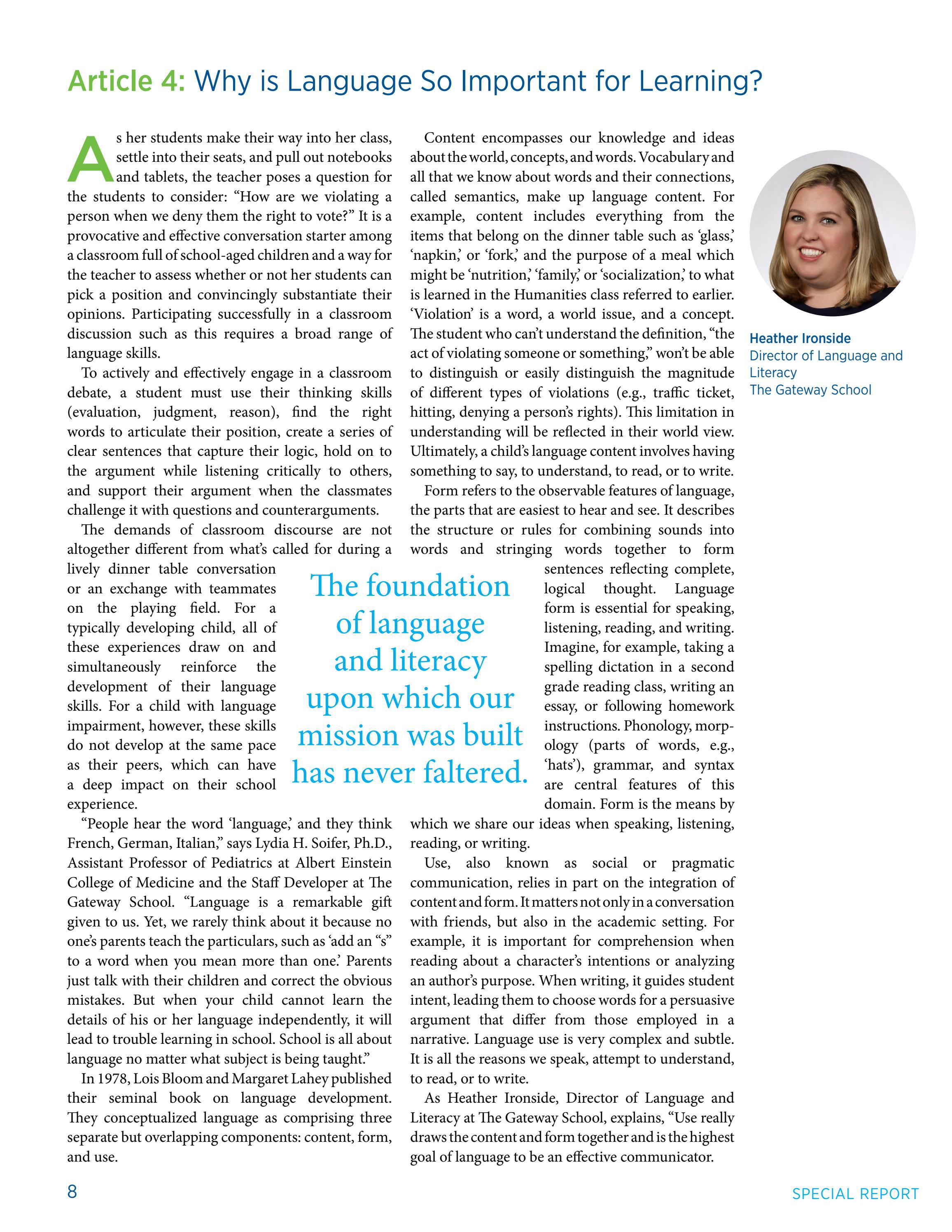 Why is Language So Important for Learning? by The Gateway School - Issuu