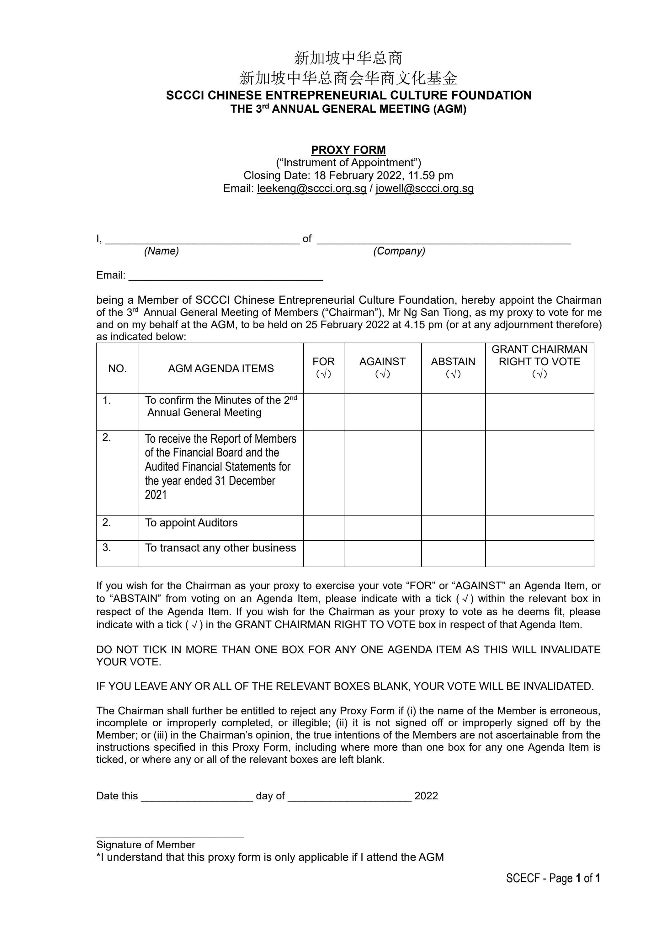 SCECF AGM 2022 - PROXY FORM by Singapore Chinese Chamber of Commerce ...