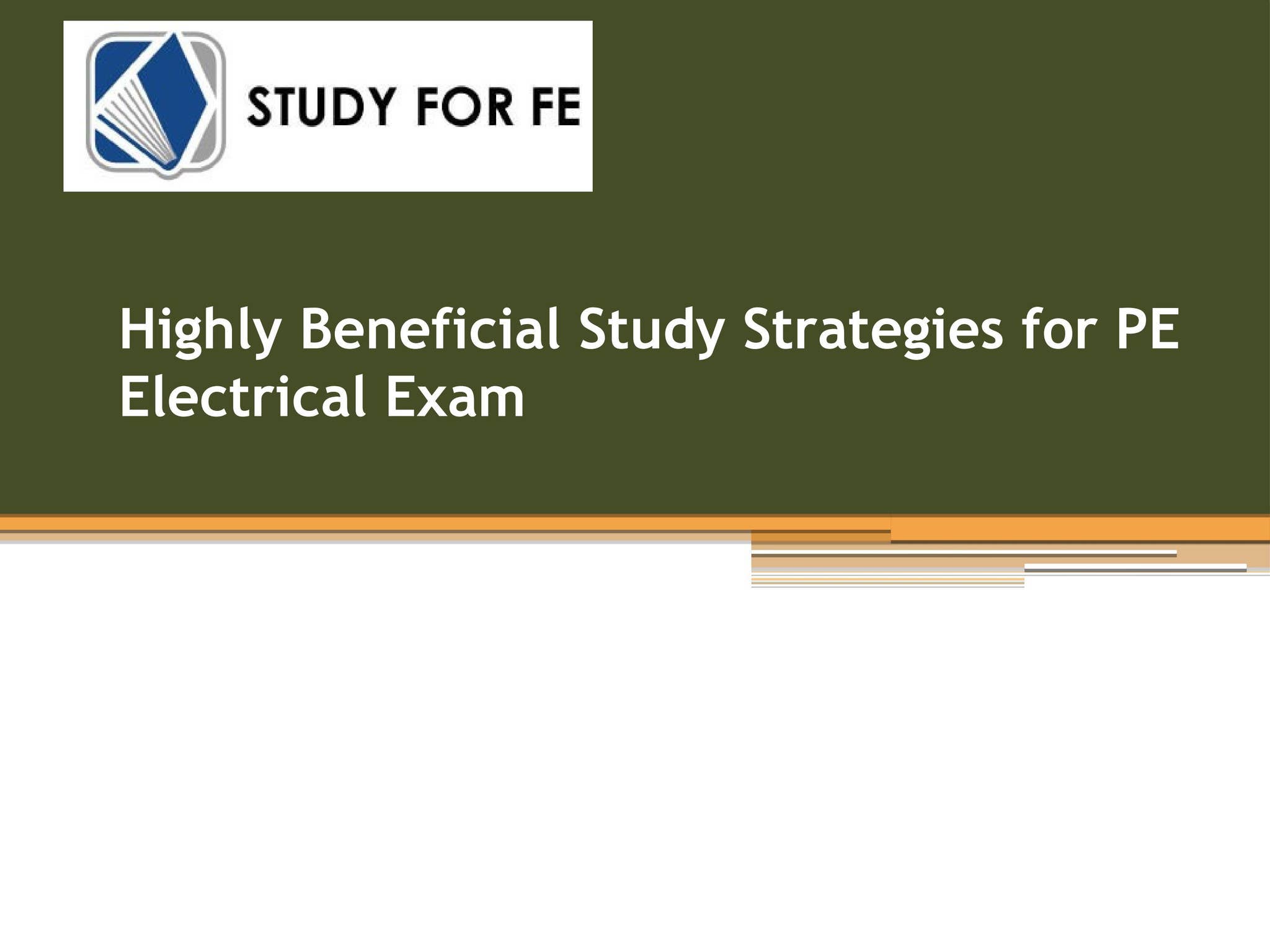 Highly Beneficial Study Strategies for PE Electrical Exam by Wasim Asghar - Issuu