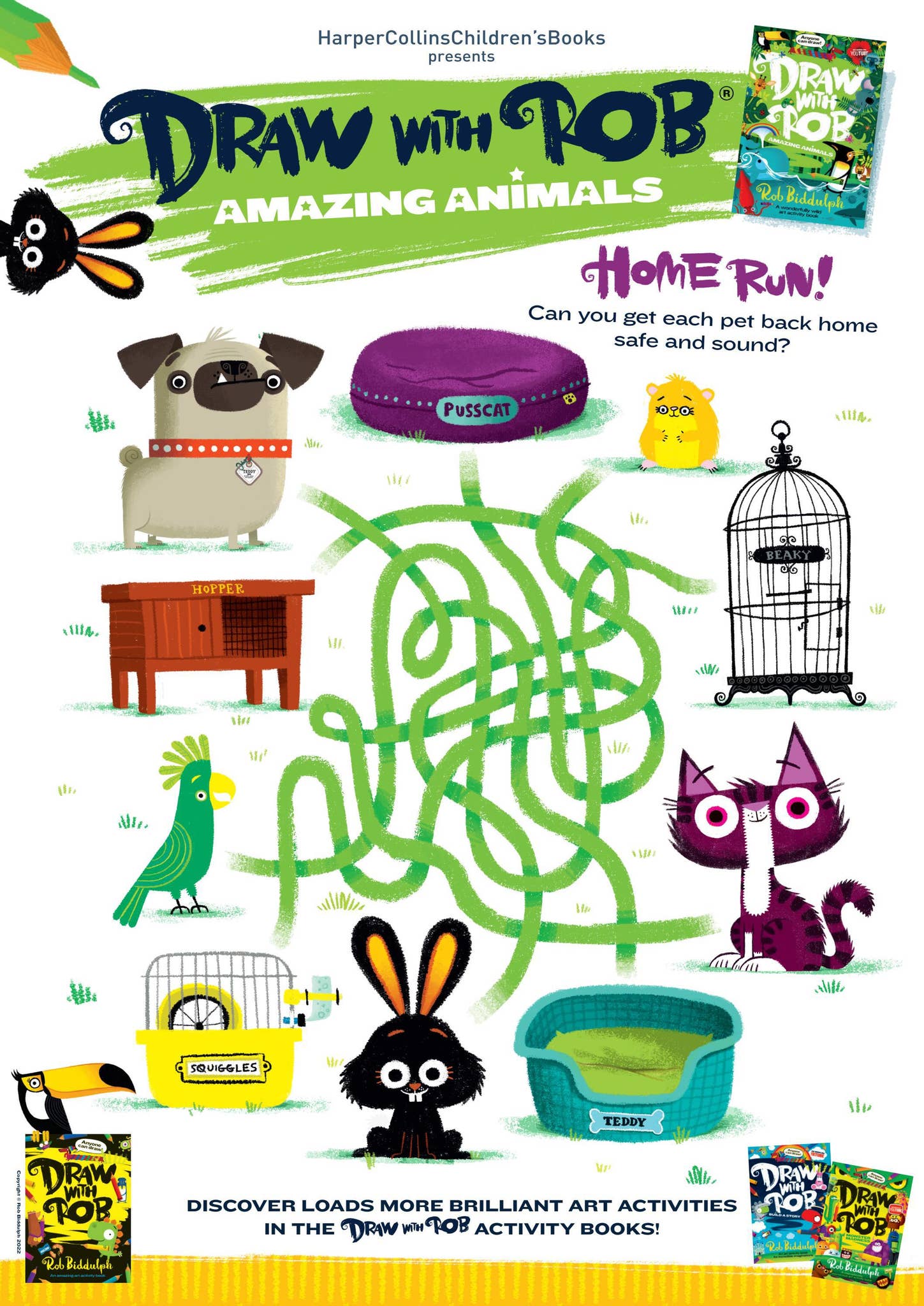 Draw with Rob: Amazing Animals Activity Sheets Pack by ...