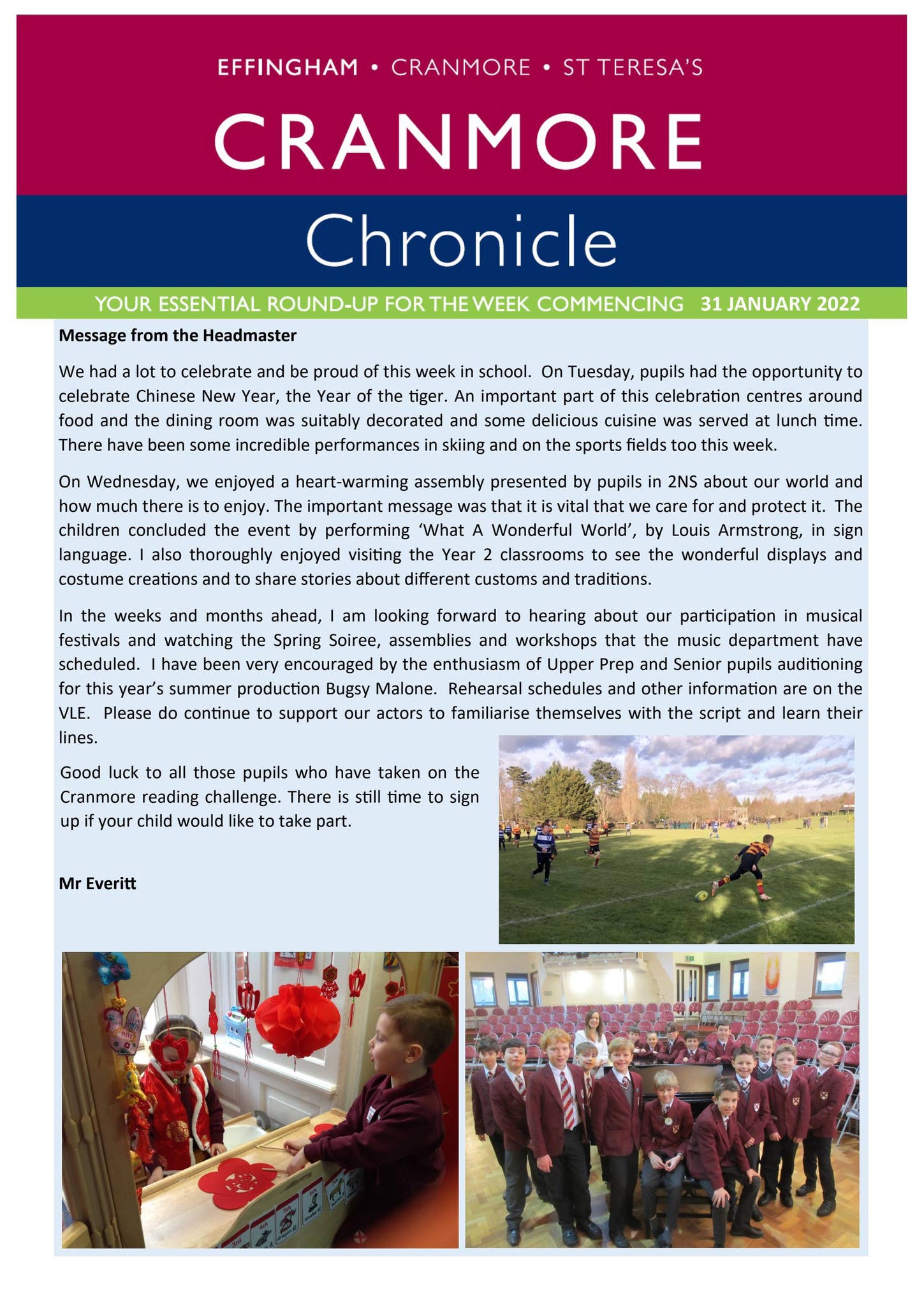 Cranmore Chronicle 4 February 2022 by Effingham Schools Trust - Issuu