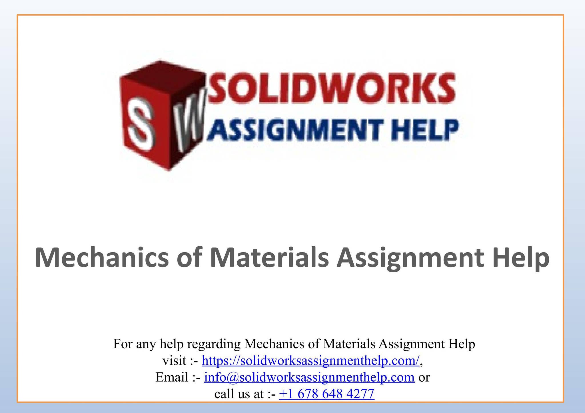 Mechanics of Materials Assignment Help by Solidwork Assignment Help - Issuu