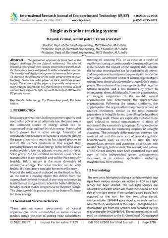 IRJET- Single Axis Solar Tracking System by IRJET Journal - Issuu