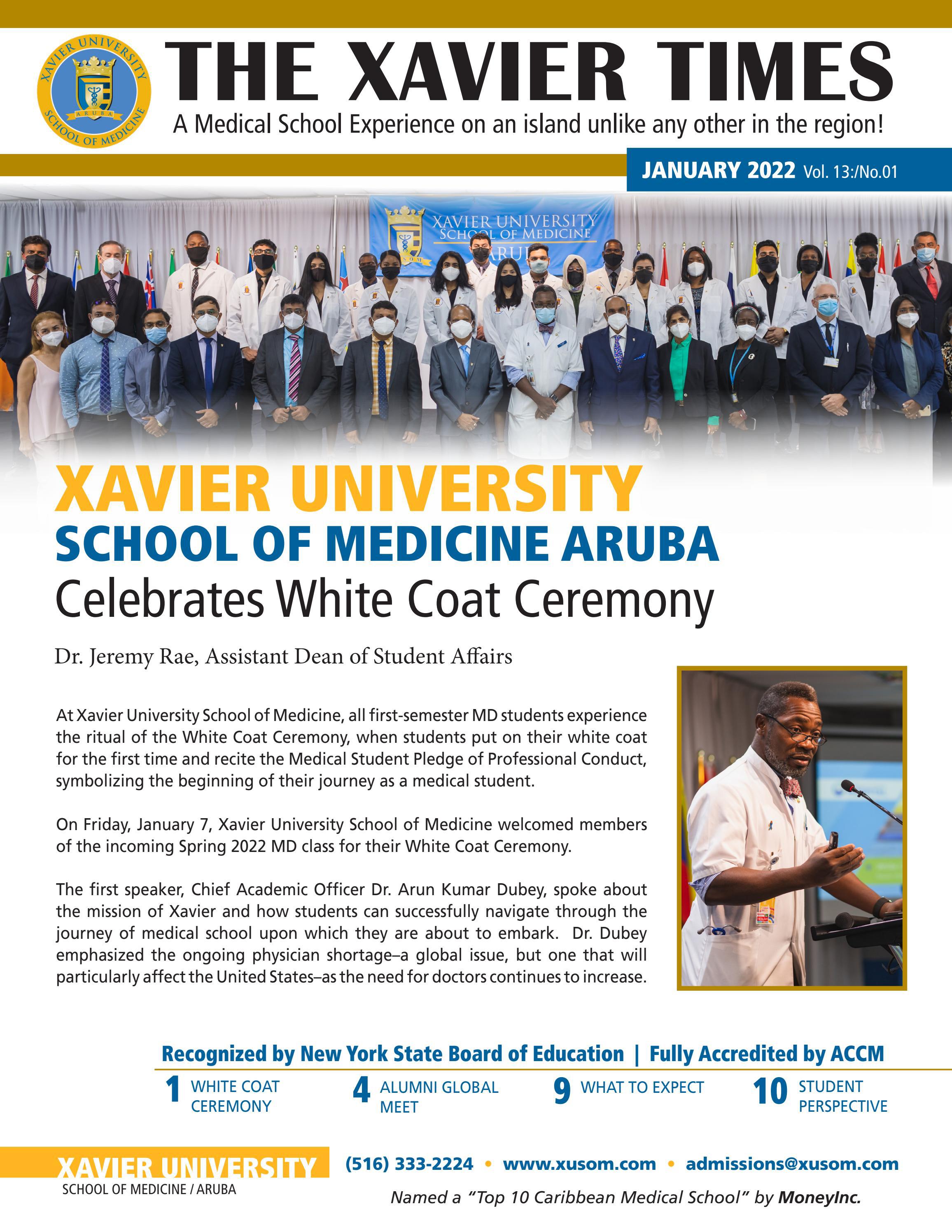 Xavier Times - January 2022 by Xavier University School of Medicine - Issuu