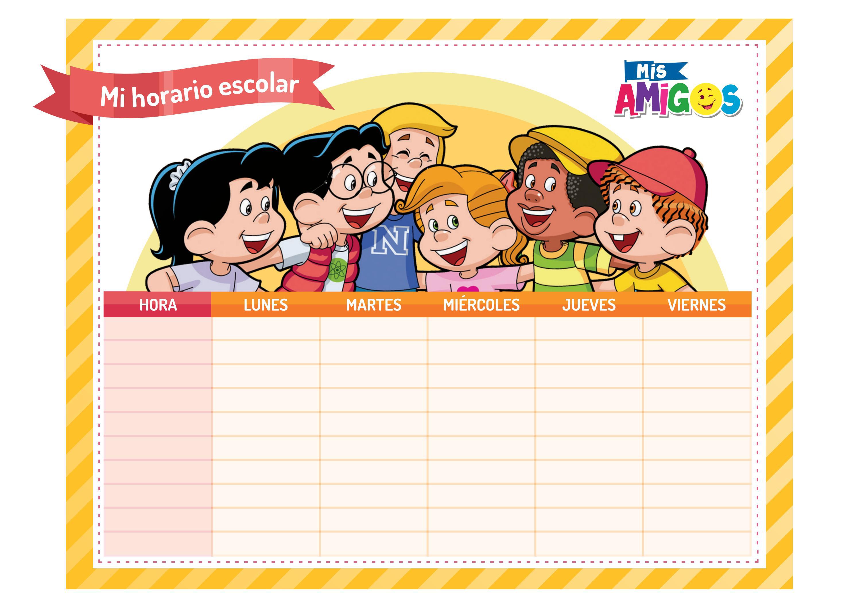 Horario escolar 2 - Mis Amigos by Editorial ACES - Issuu