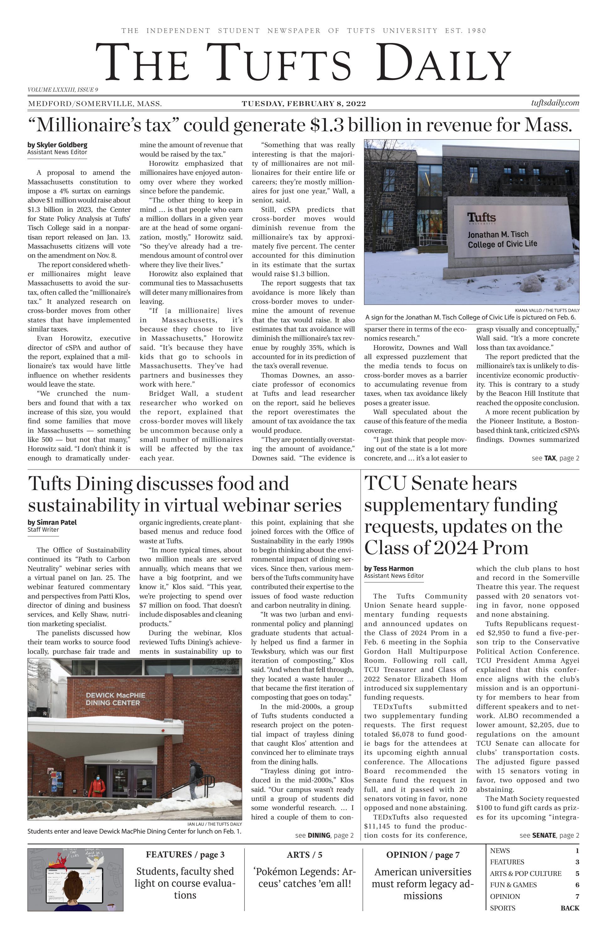 The Tufts Daily - Tuesday, February 8, 2022 by The Tufts Daily - Issuu