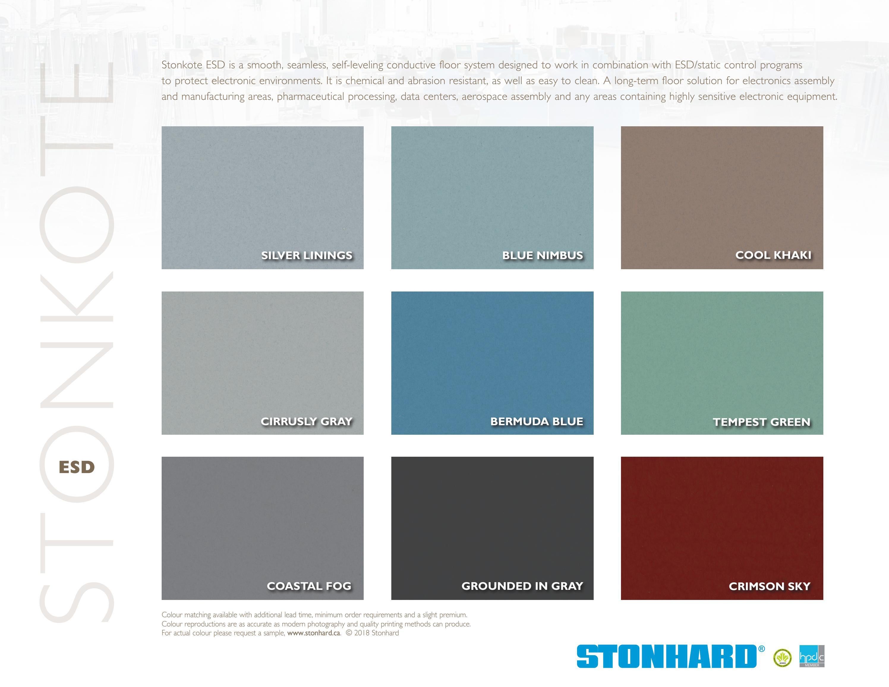Stonhard | Stonkote ESD | Colour Chart by stonhard_canada - Issuu