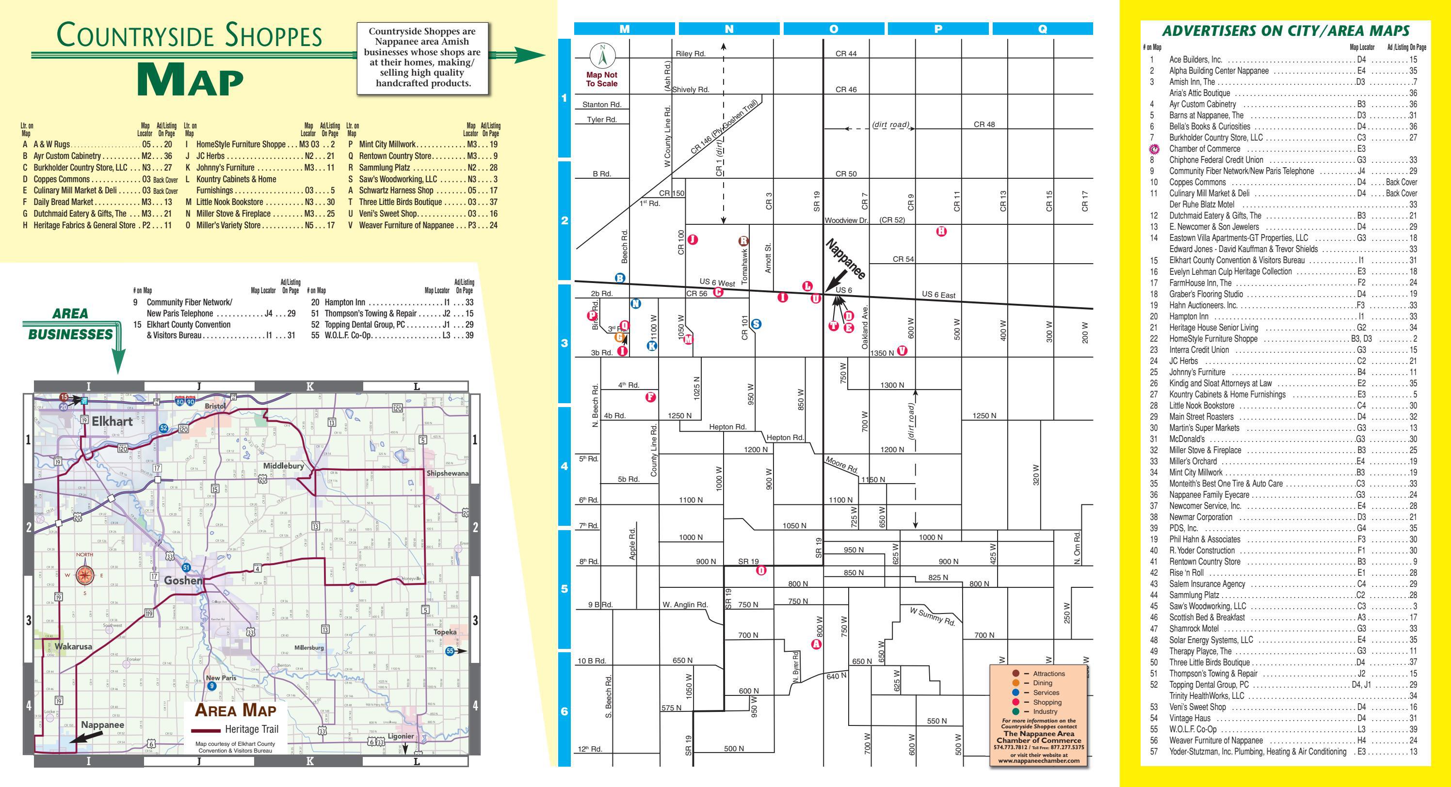 Nappanee Area Countryside Shoppes Map 2022 by The Papers Inc. - Issuu