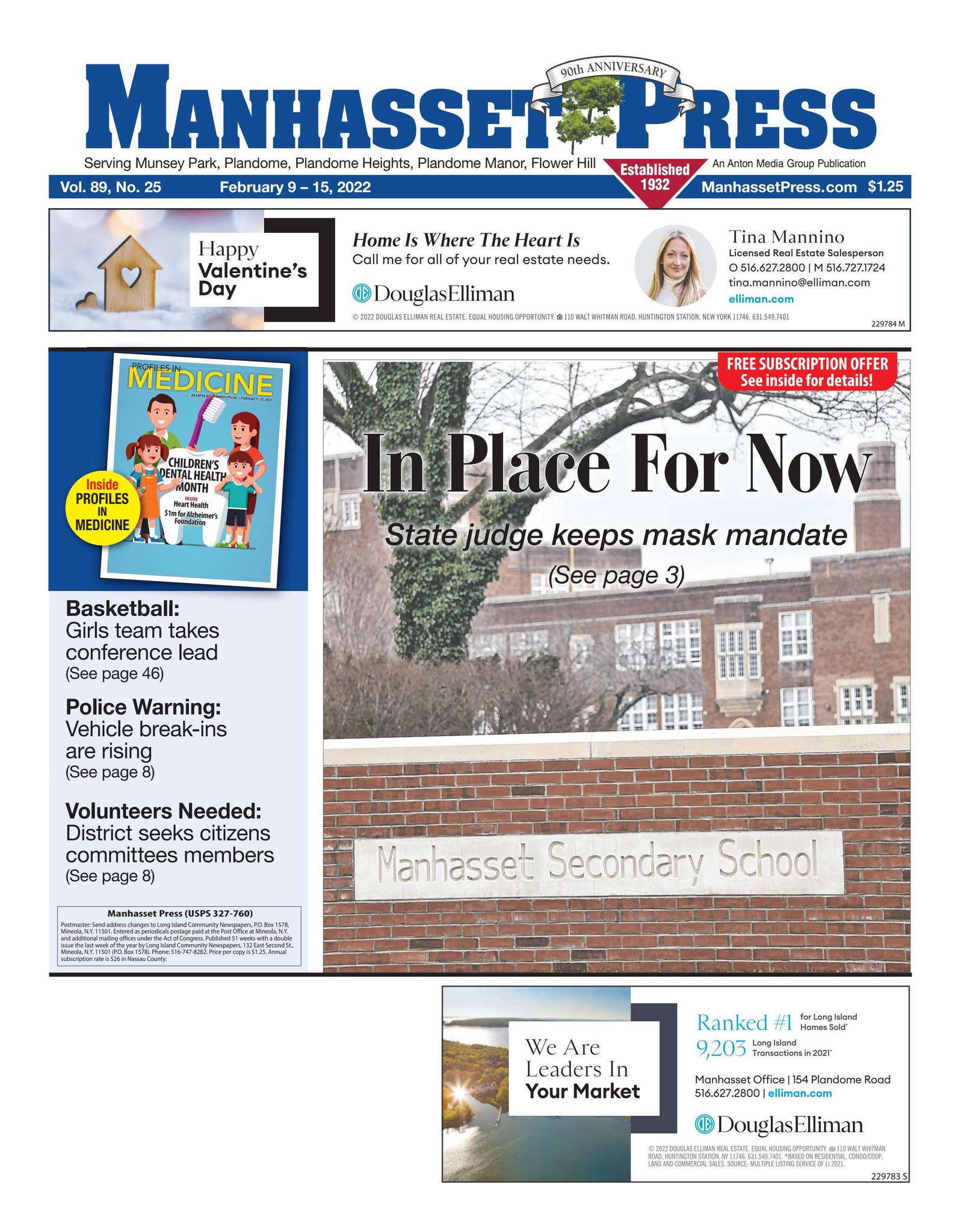 Manhasset Press 2/9/22 edition is published weekly by Anton Media Group ...