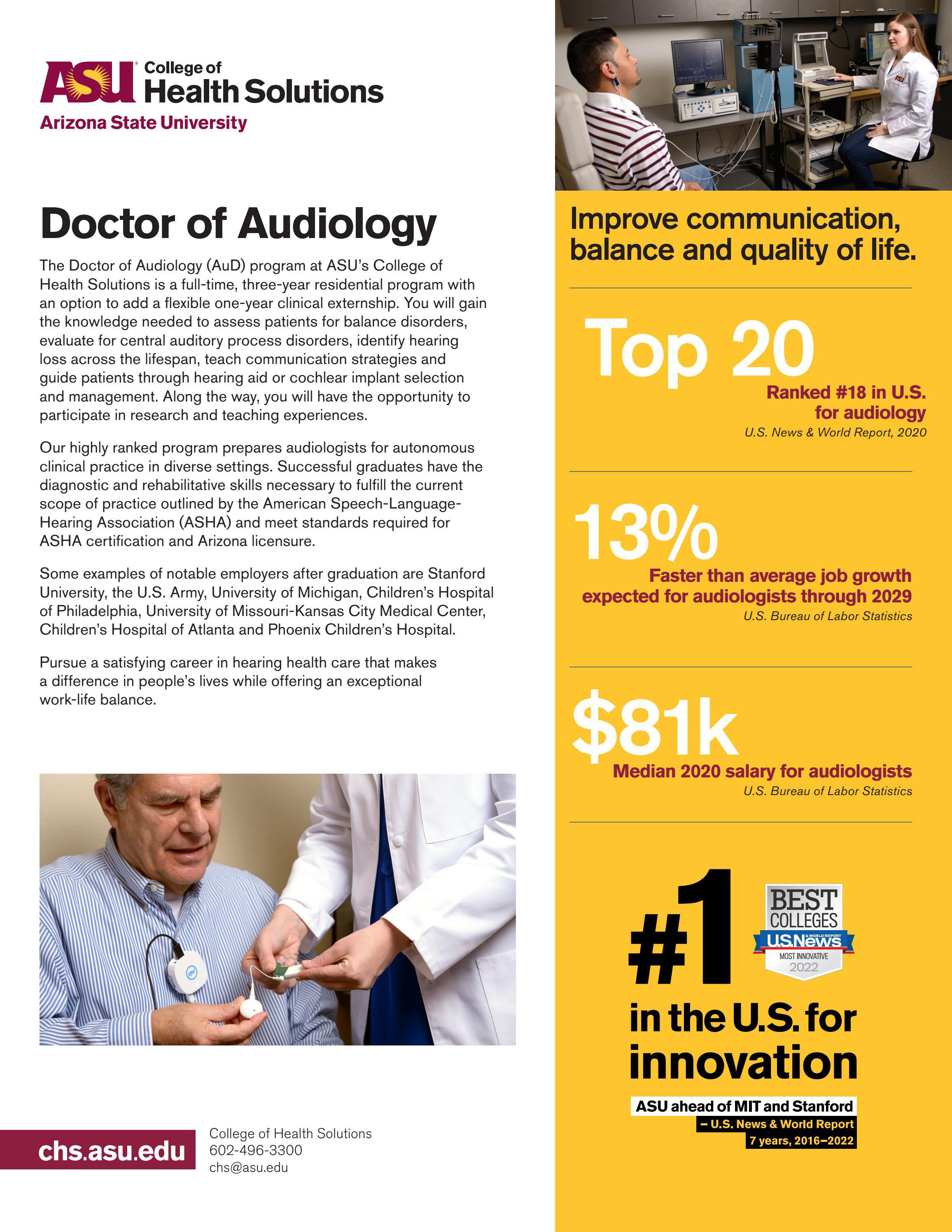 AuD Audiology at ASU's College of Health Solutions by ASU College of ...