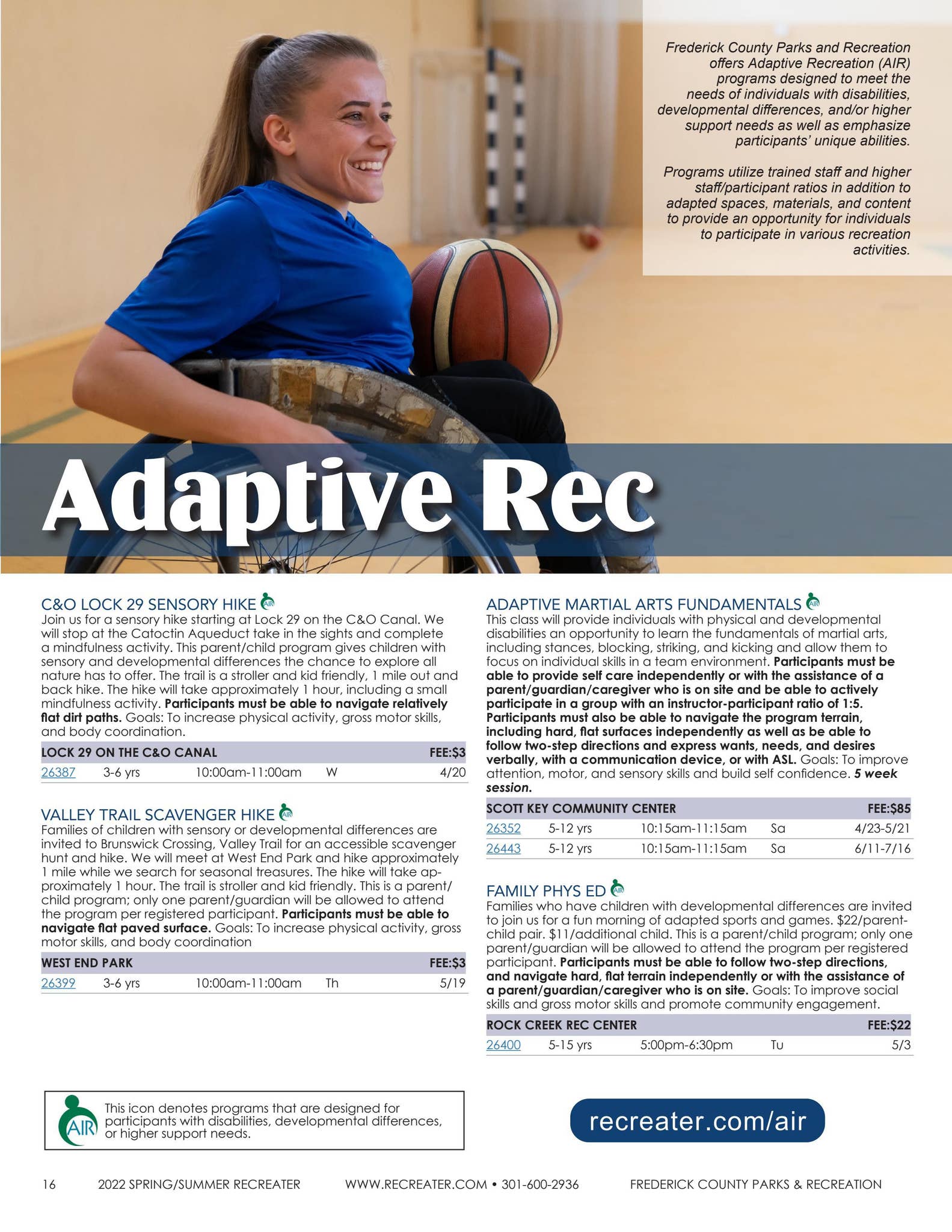Adaptive Rec Brochure - Spring 2022 by Frederick County Parks and ...