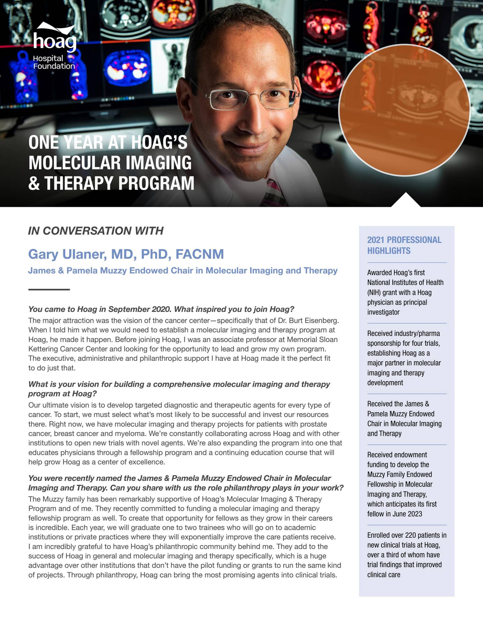 One Year at Hoag's Molecular Imaging & Therapy Program by Hoag Hospital ...