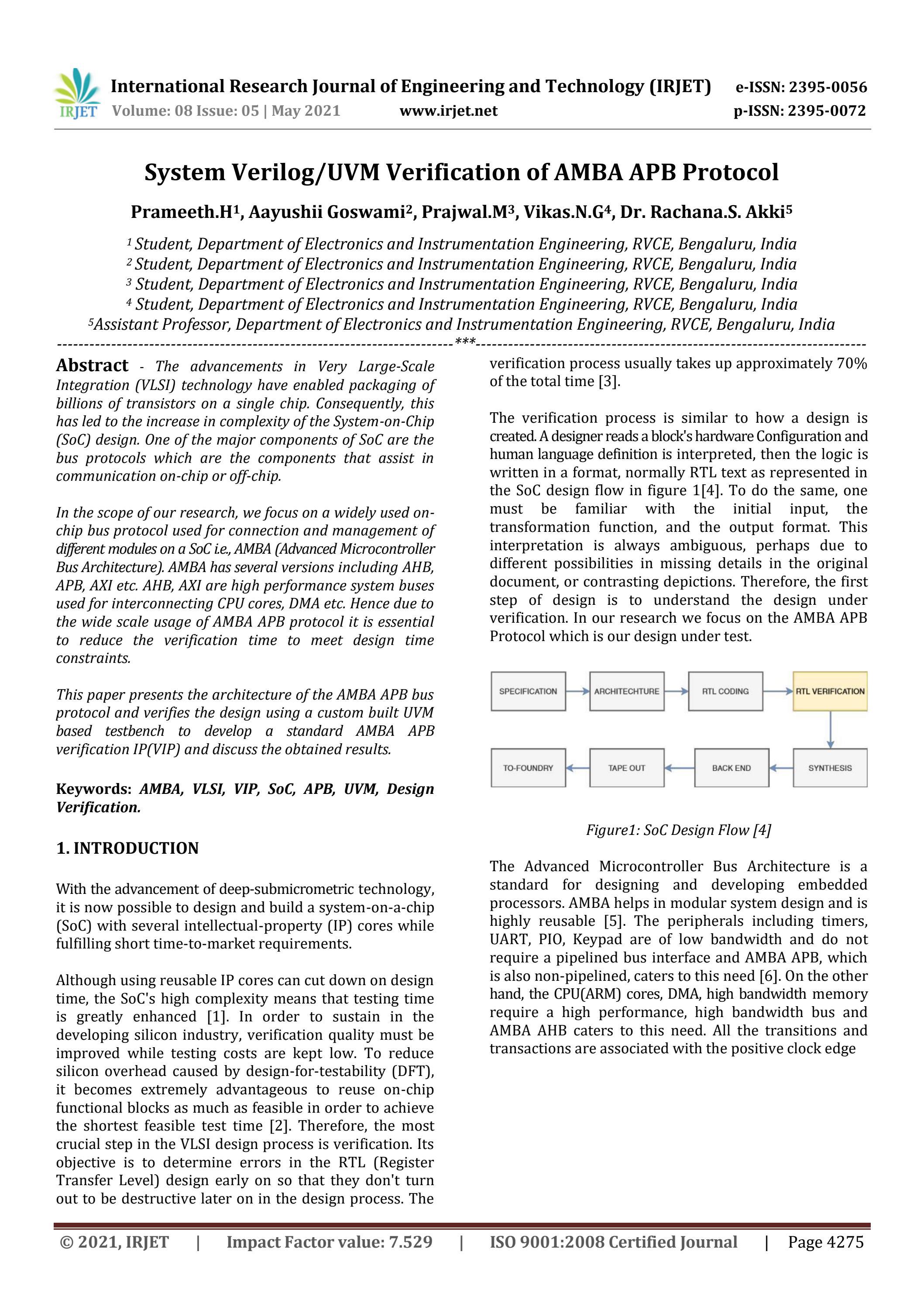 IRJET- System Verilog/UVM Verification of AMBA APB Protocol by IRJET Journal - Issuu