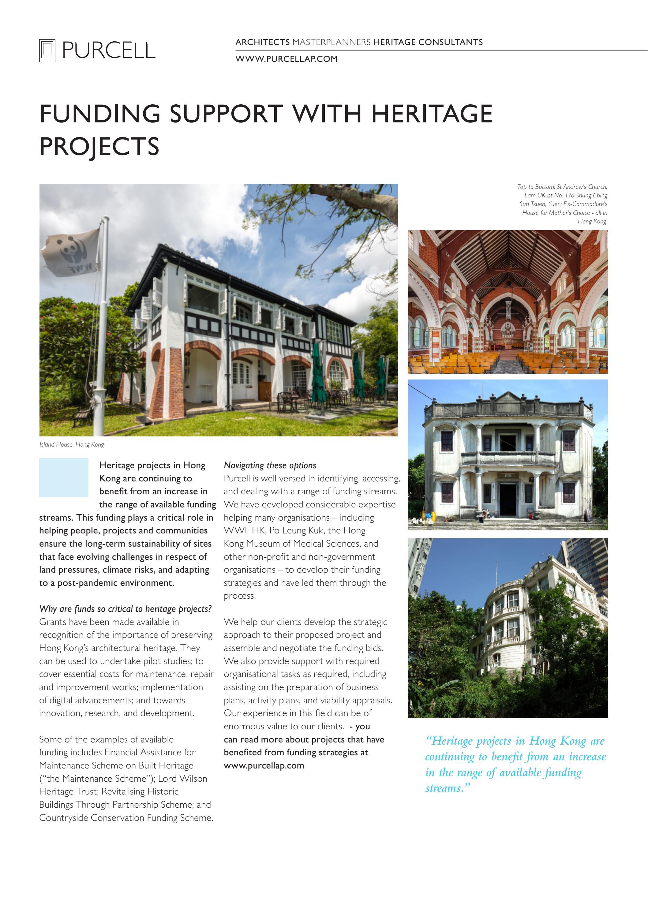 Funding Support with Heritage Projects by Purcell Architecture - Issuu