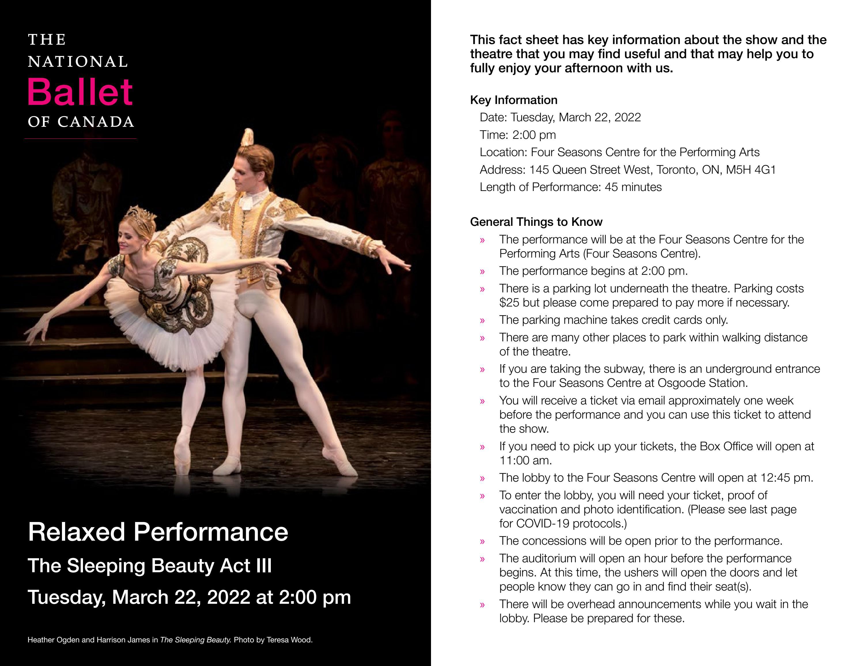 Relaxed Performance Fact Sheet by National Ballet of Canada - Issuu