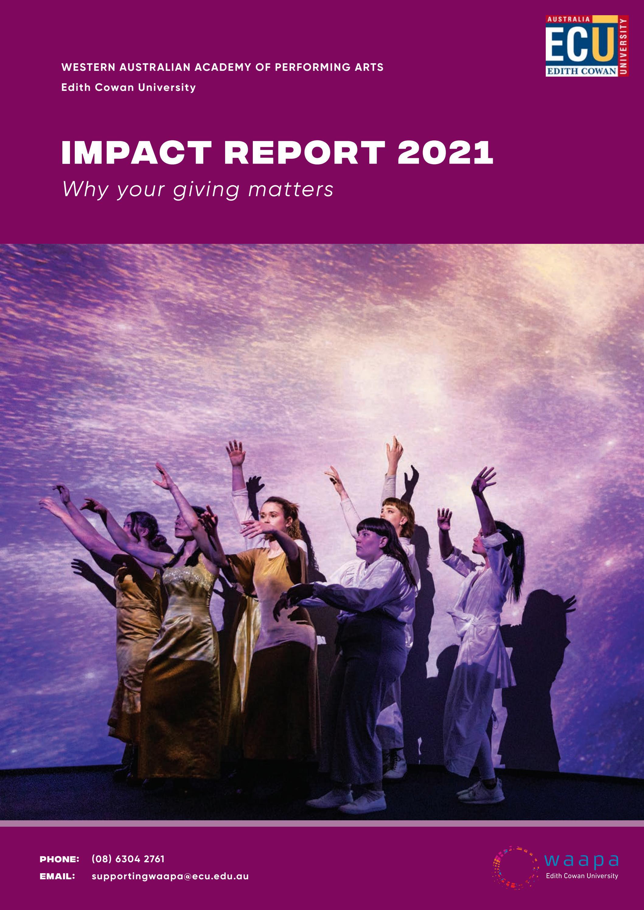 ECU Impact Report WAAPA 2021 by givingtoecu - Issuu