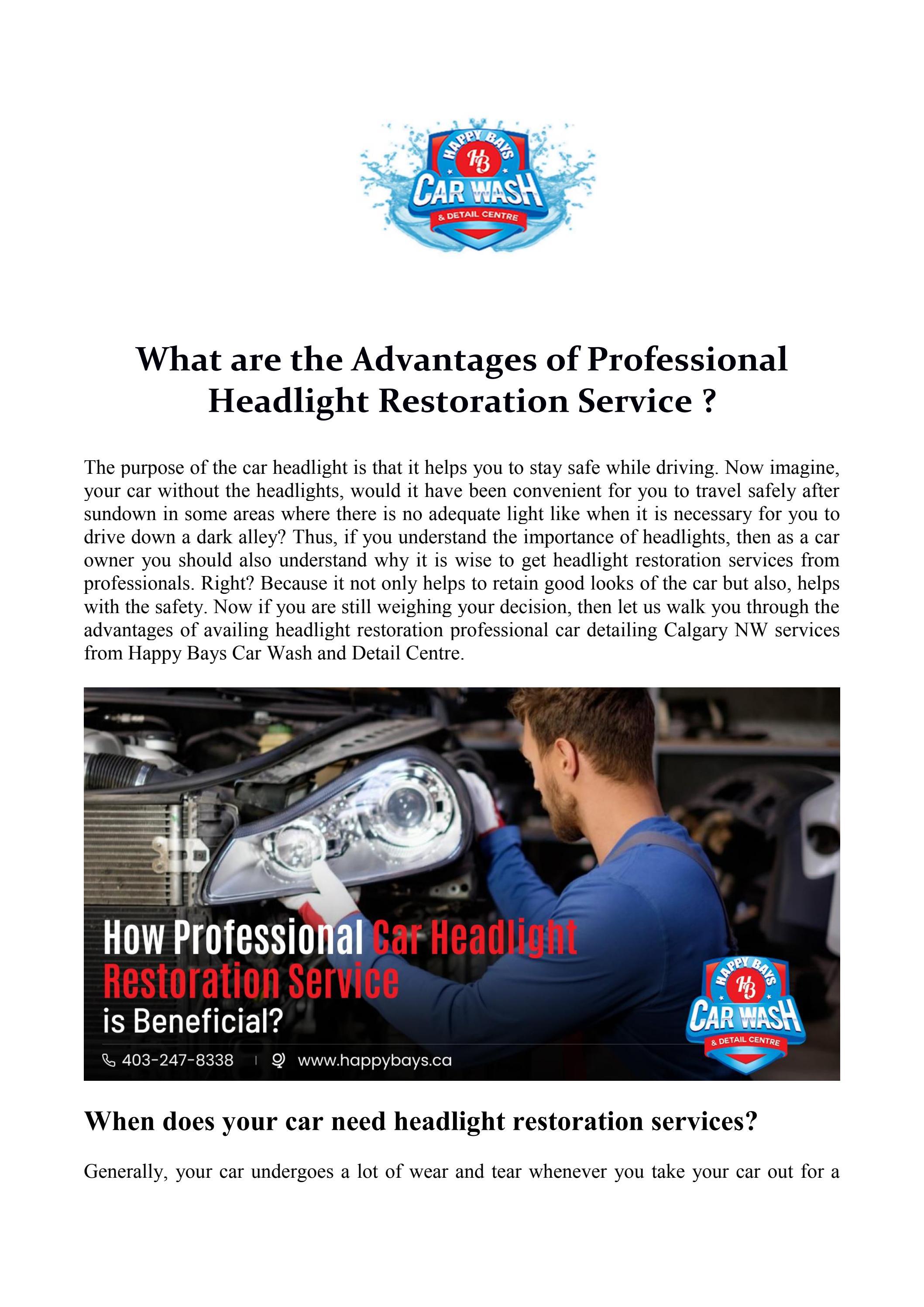 What are the Advantages of Professional Headlight Restoration Service ...