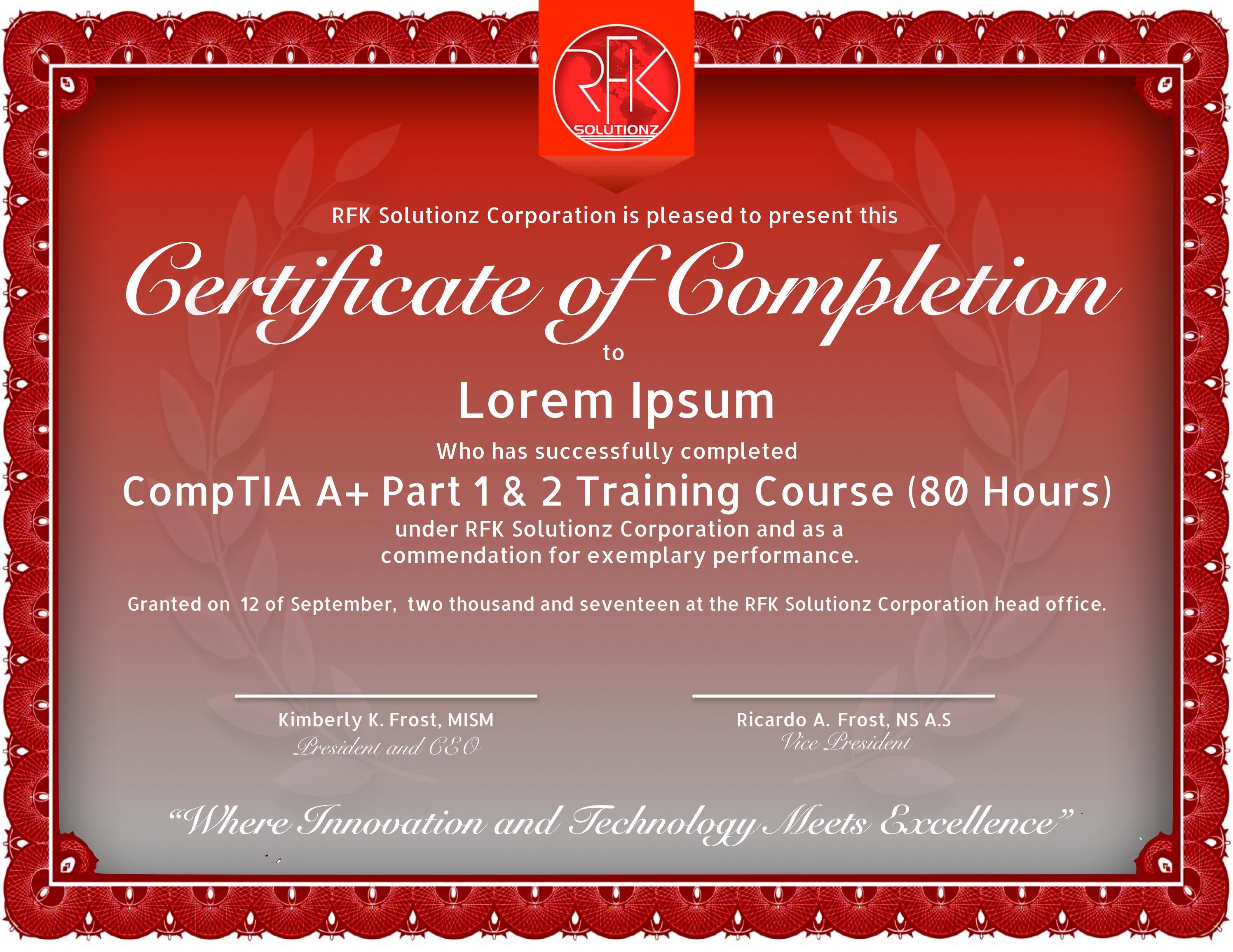 IT Training Certificate Design by adb_105 - Issuu