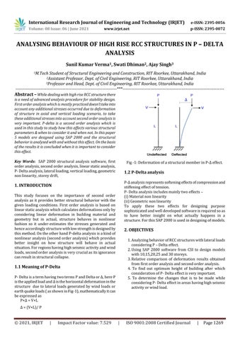 IRJET- Analysing Behaviour of High Rise RCC Structures in P – Delta ...
