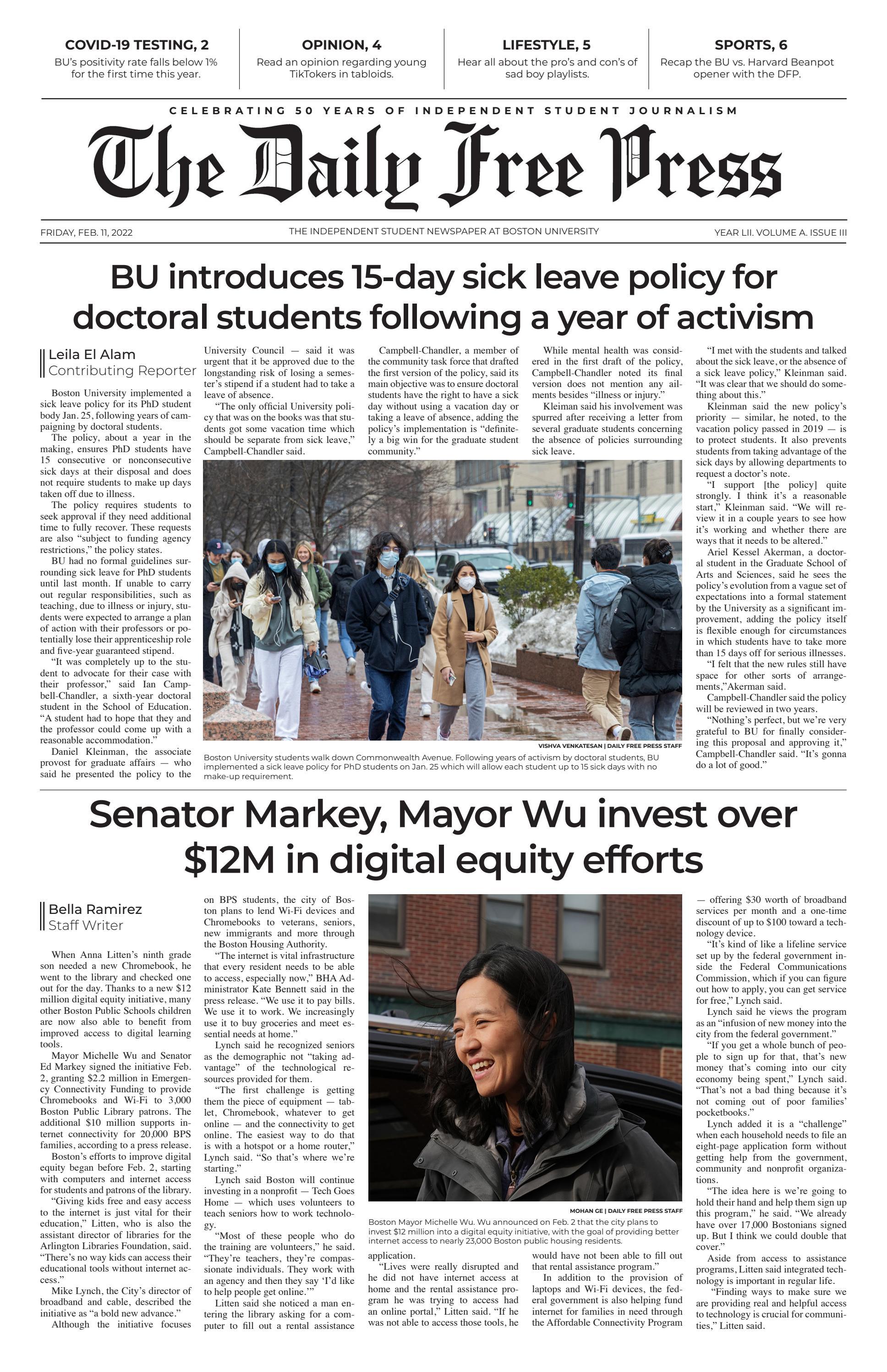 2-11-2022 by The Daily Free Press - Issuu