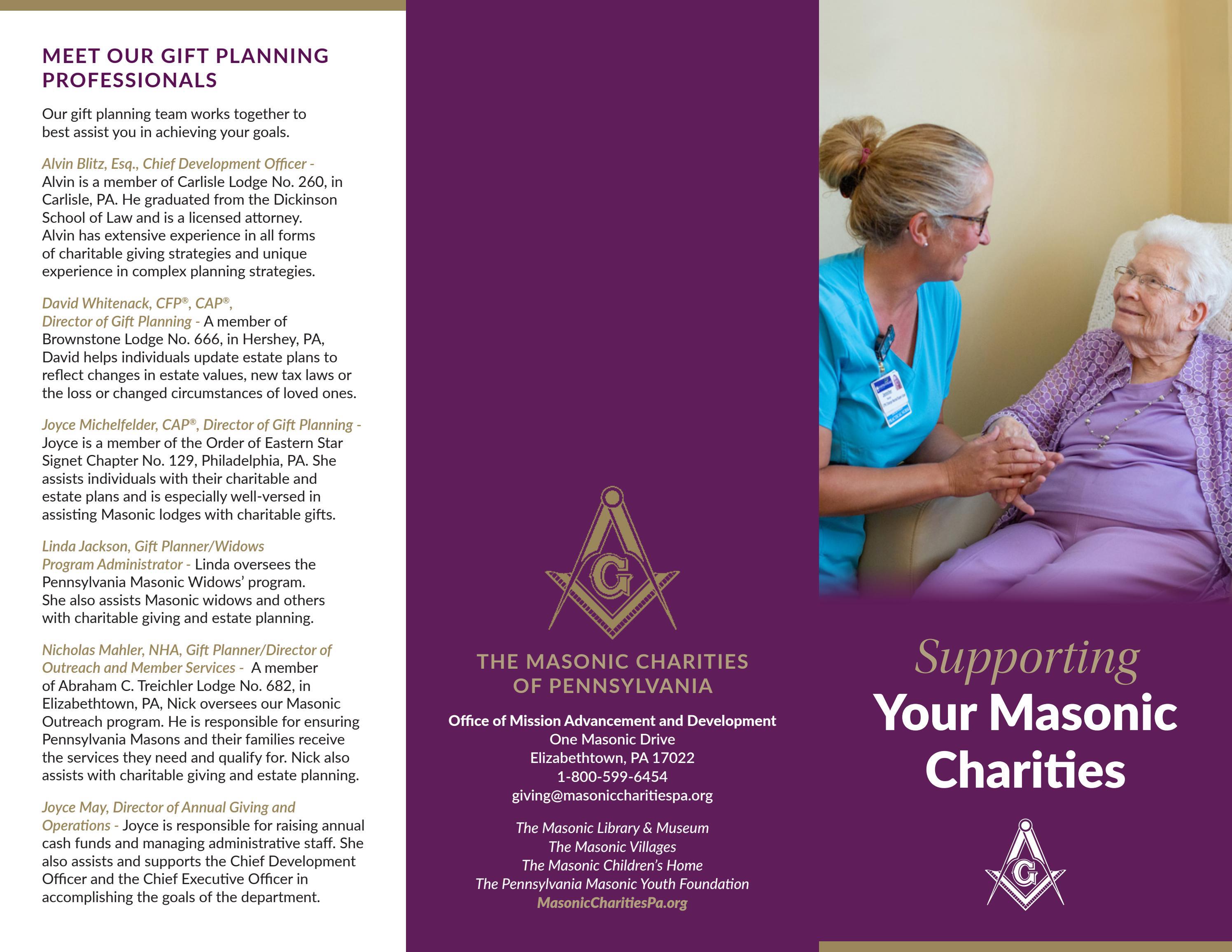 Supporting Your Masonic Charities Brochure by Masonic Villages - Issuu