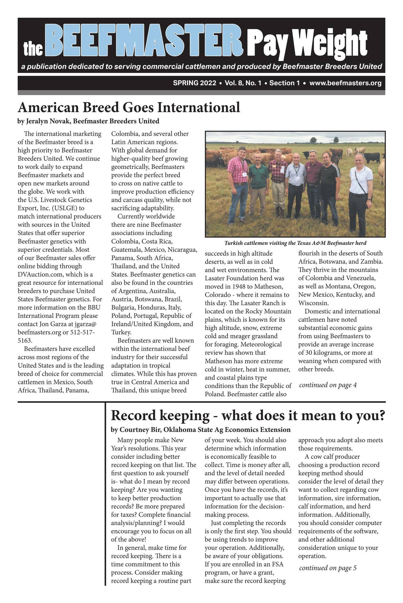 The Beefmaster Pay Weight - Spring 2022 by Beefmaster Breeders United ...
