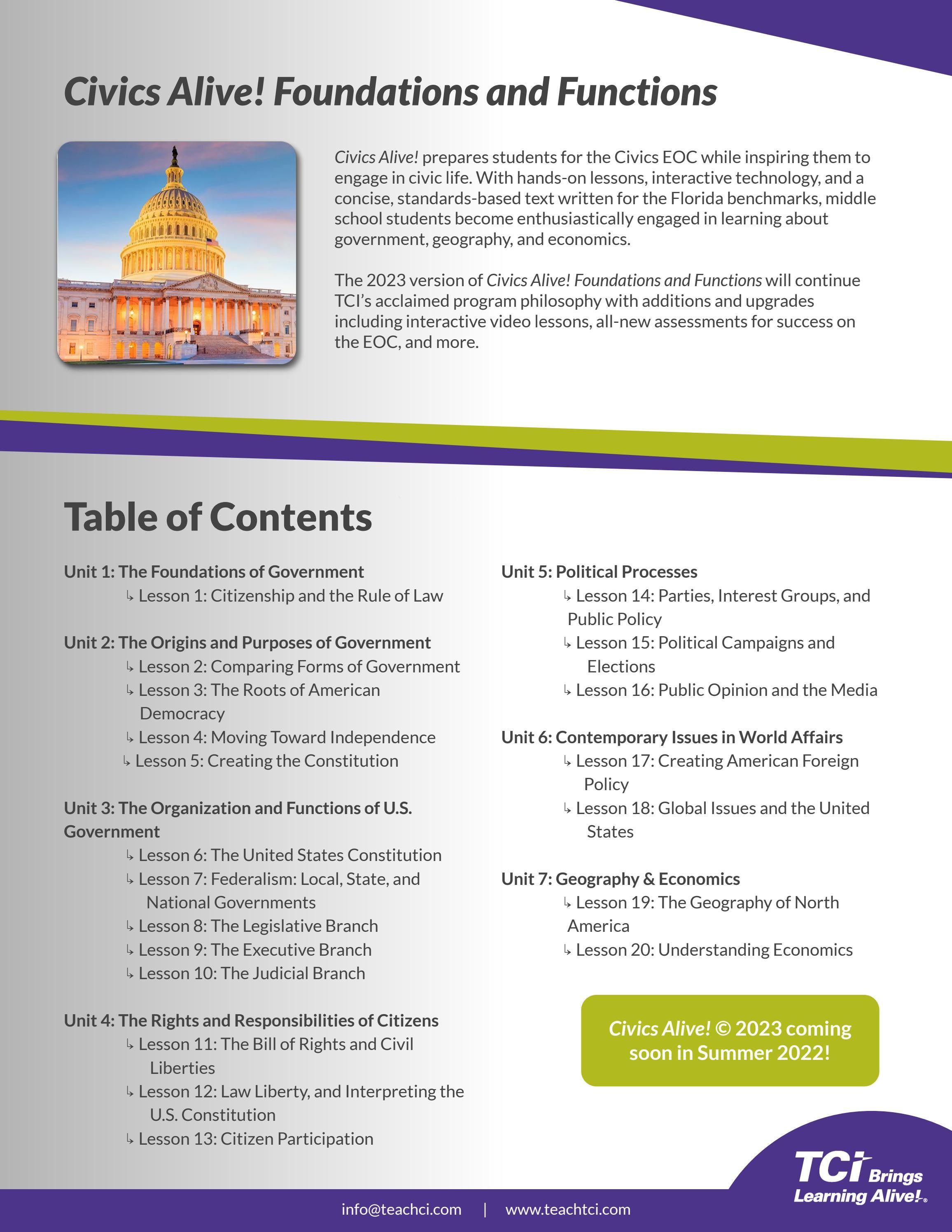 Civics Alive! Foundations and Functions by Teachers' Curriculum ...