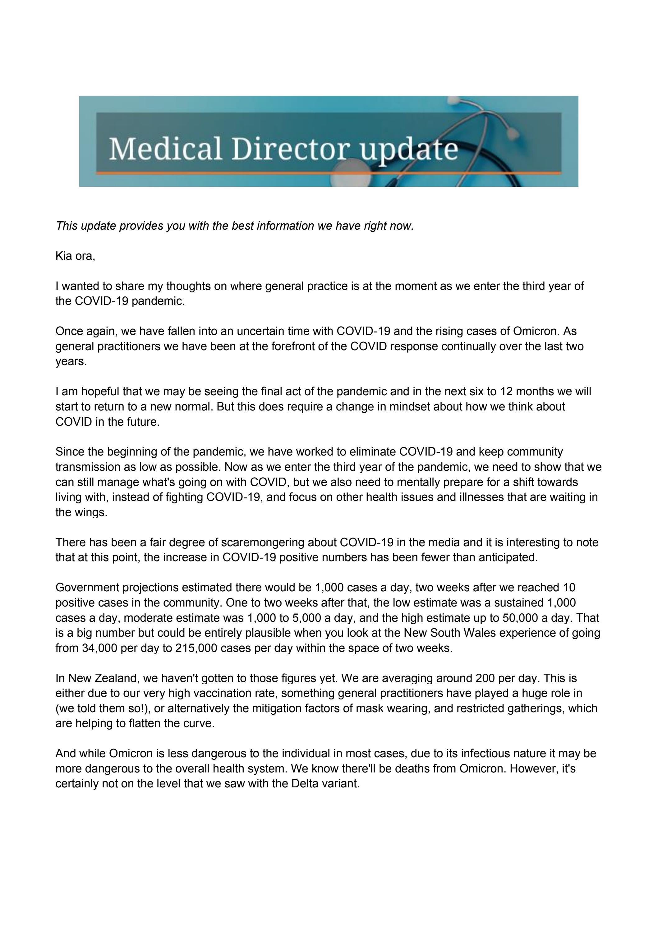 RNZCGP - Medical Director update by WBOP PHO - Issuu