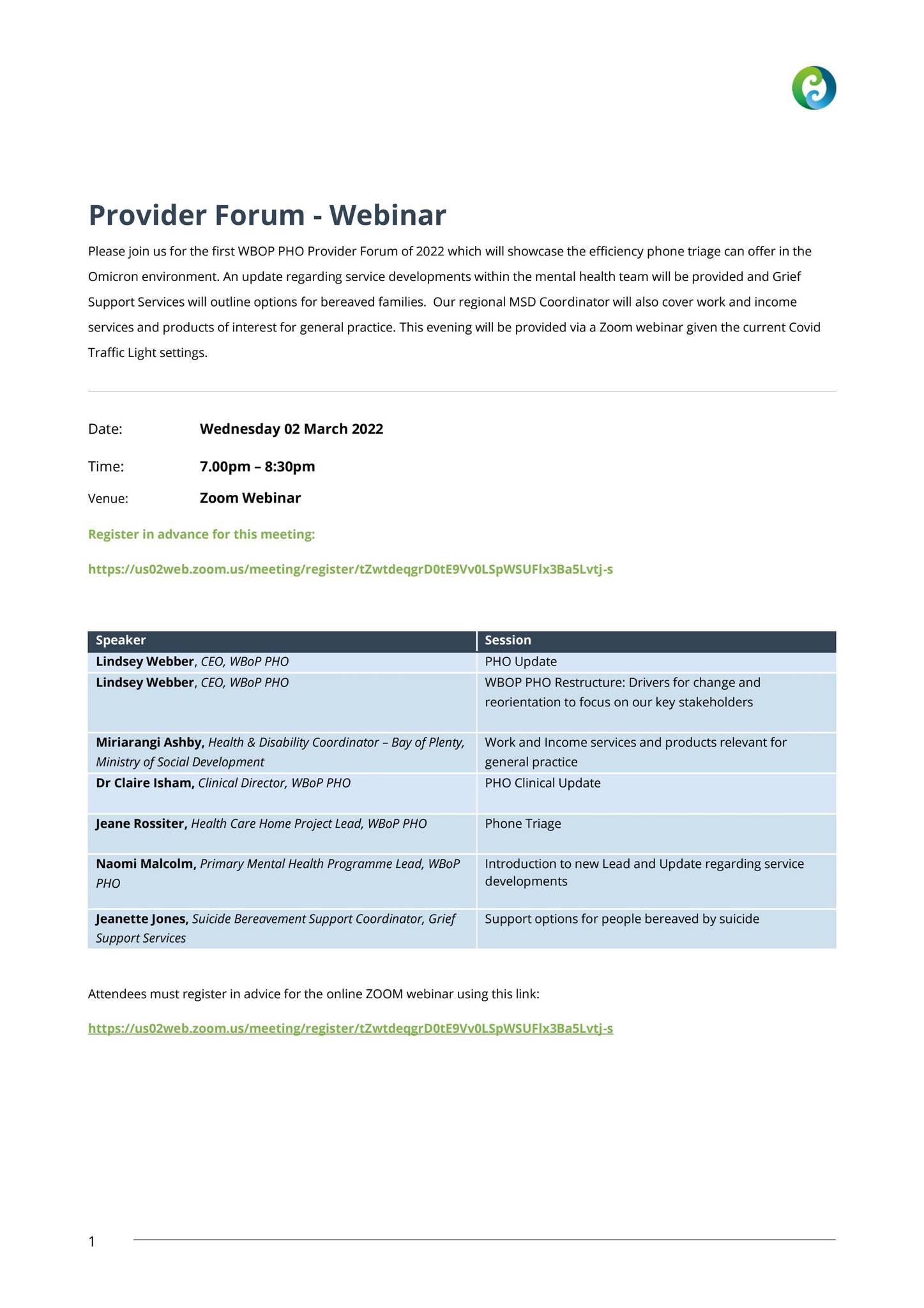 Invitation for March 2 WBOP PHO Forum by WBOP PHO - Issuu