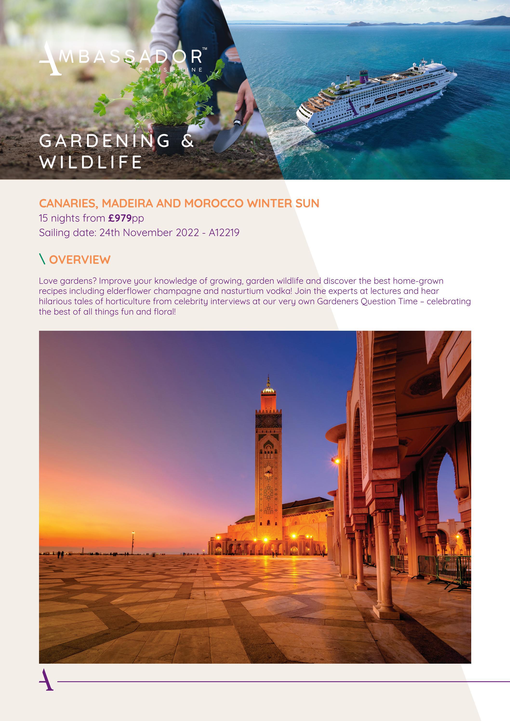 Ambassador 'Gardening & Wildlife' - Zoë & Martyn Coope by Fred. Olsen ...