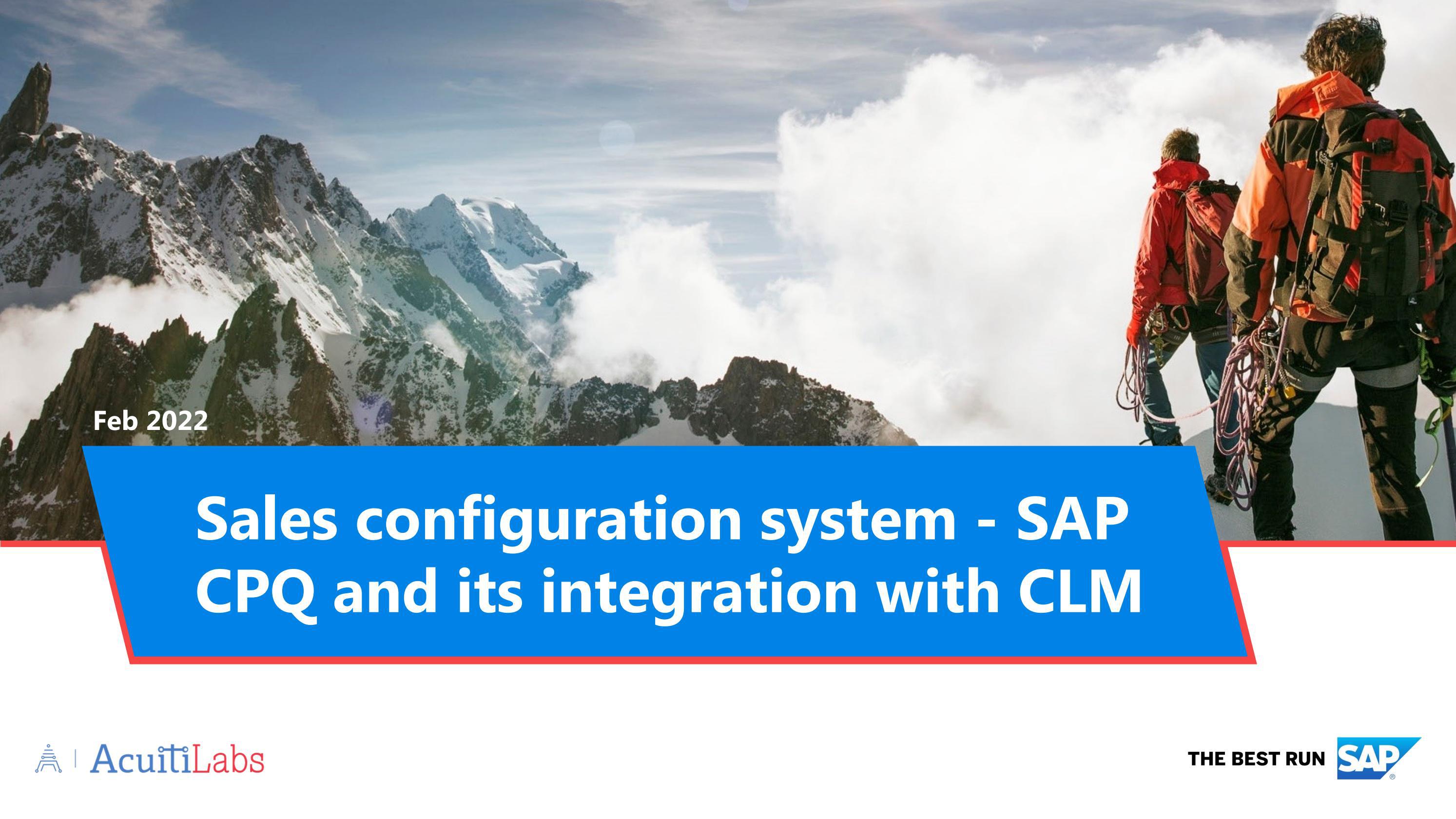 Sales configuration system - SAP CPQ and its integration with CLM by ...