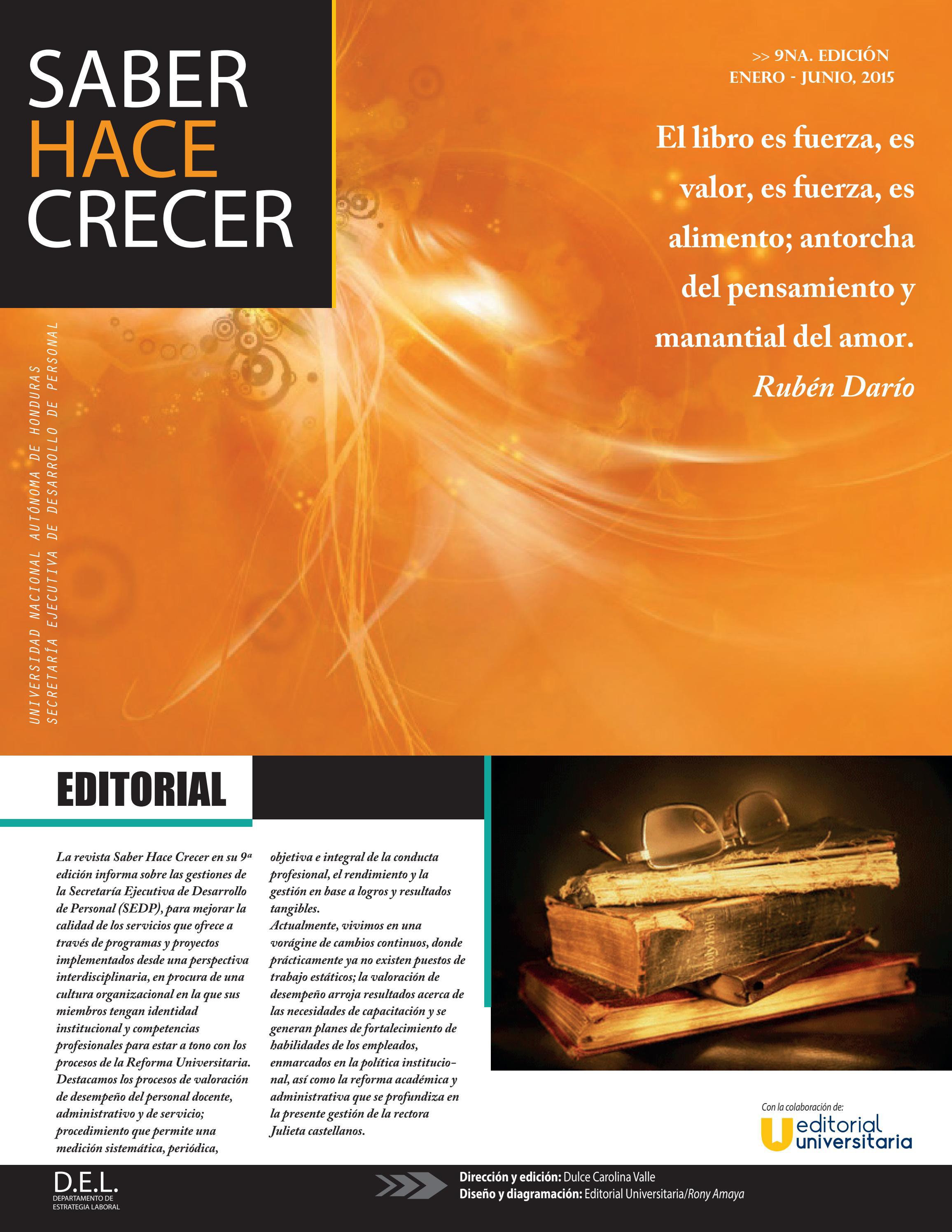 Revista Saber Hace Crecer N° 9 by Recursos Humanos UNAH - Issuu