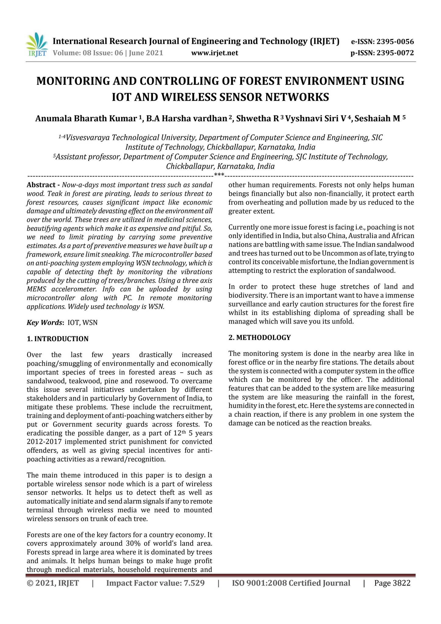IRJET- Monitoring and Controlling of Forest Environment using IoT and ...