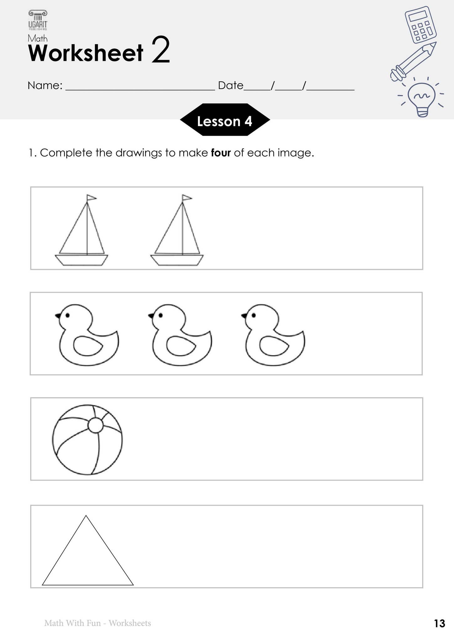 Math With Fun - Worksheet - Sampler by Ugarit Publishing - Issuu