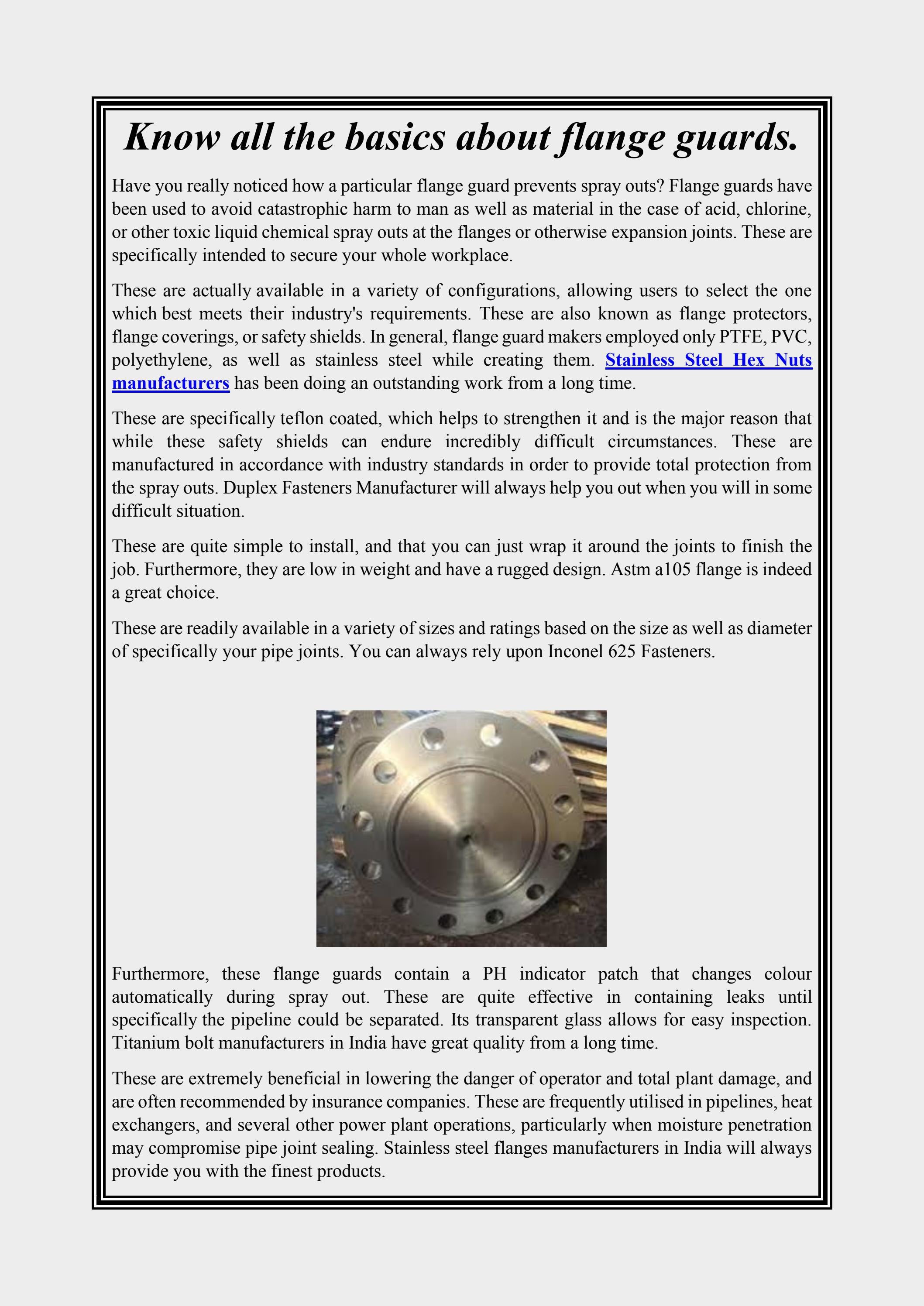 Know all the basics about flange guards. by Belle Aurelia - Issuu