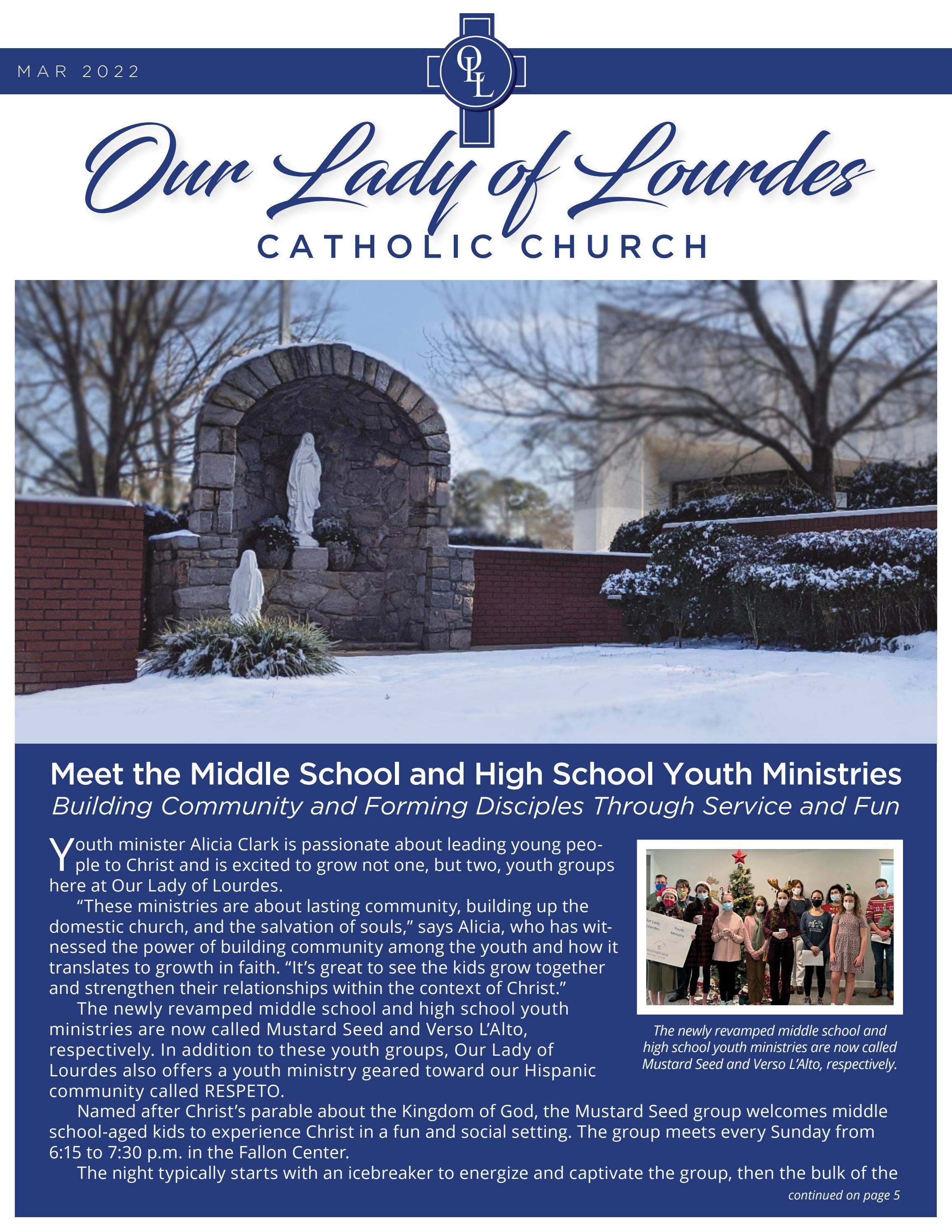 Our Lady of Lourdes Catholic Church Newsletter — March 2022 by Catholic ...