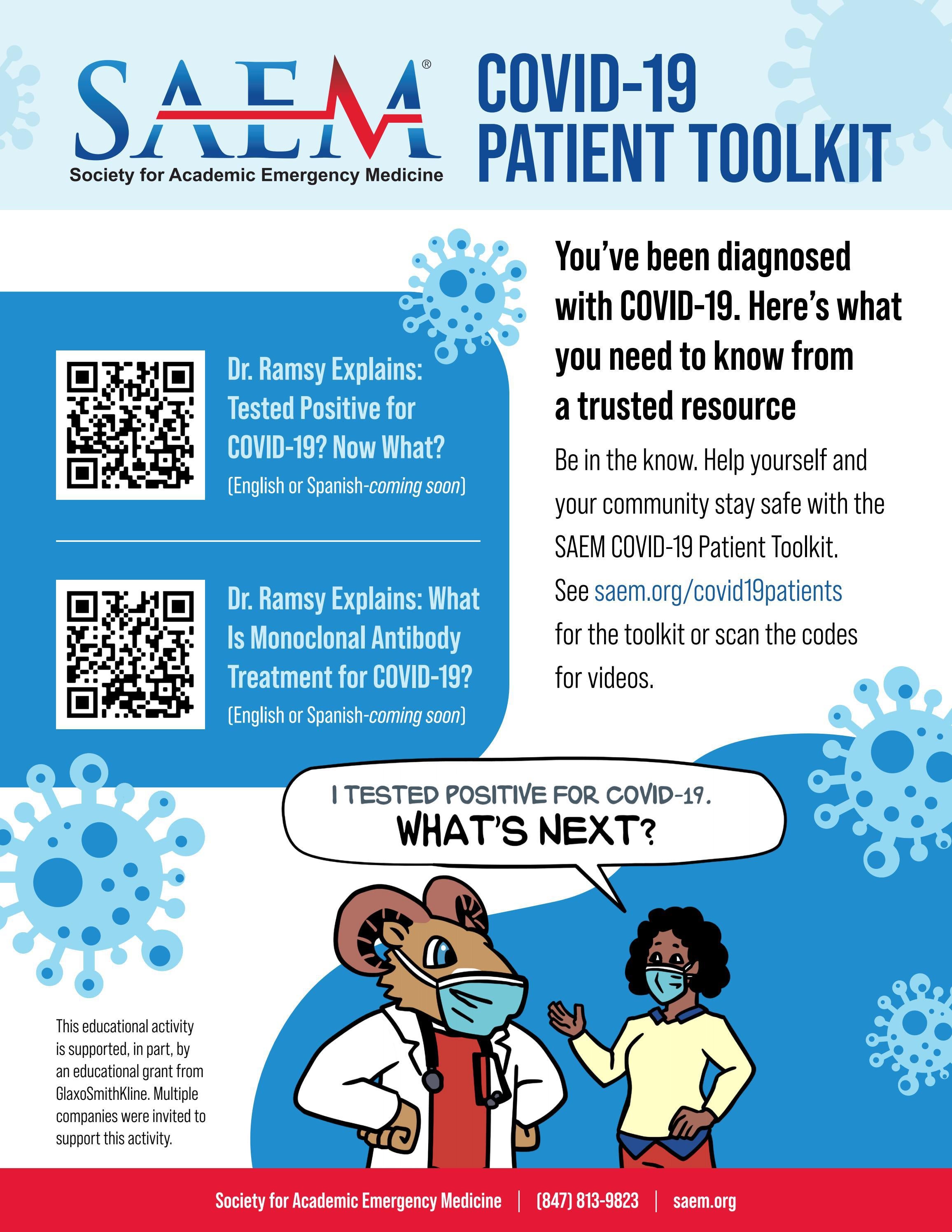 SAEM COVID-19 Patient Toolkit Poster by Society for Academic Emergency ...