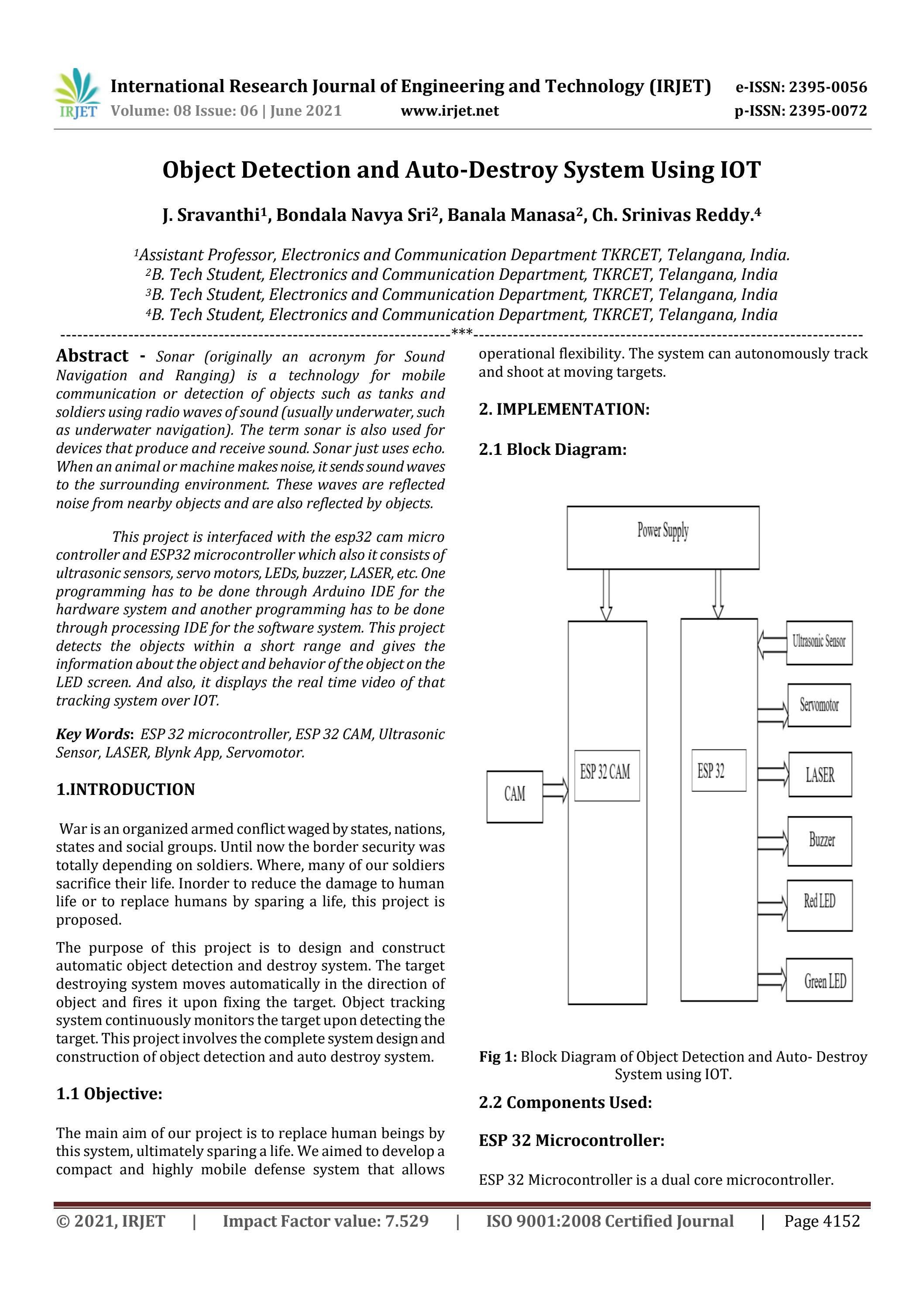 IRJET- Object Detection and Auto-Destroy System using IOT by IRJET Journal - Issuu