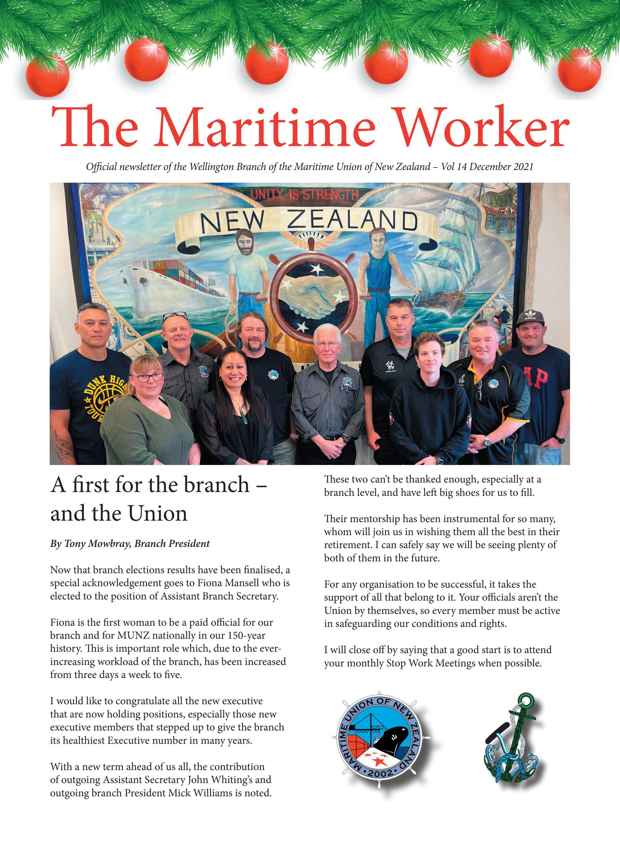 Maritime Worker December 2021 by Maritime Union of New Zealand - Issuu