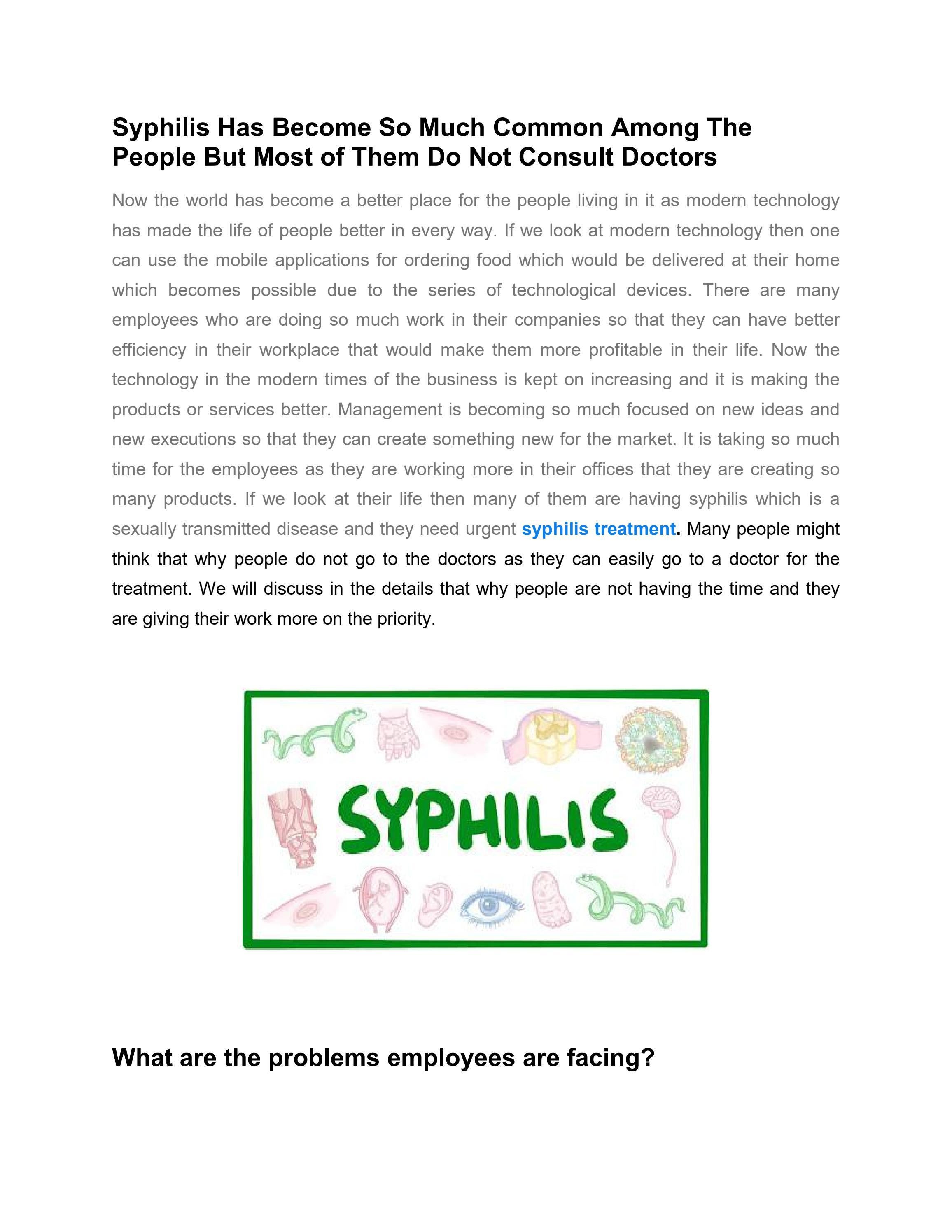 Consult Doctor for Syphilis Treatment in Singapore by Good Professional ...