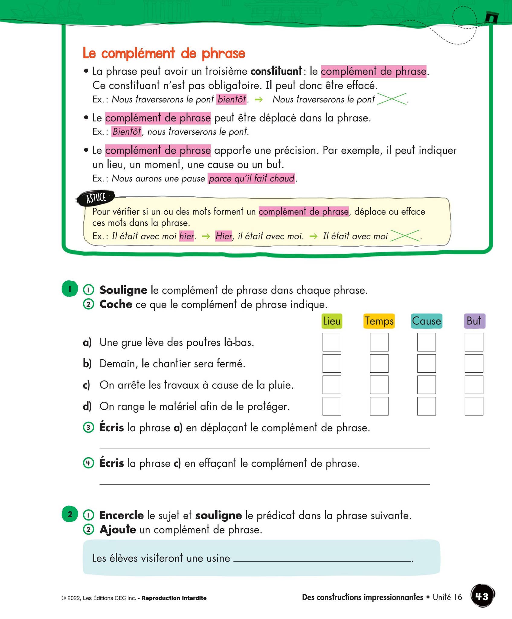 Amstramgram Cahier de grammaire 4e année by Les Éditions CEC - Issuu