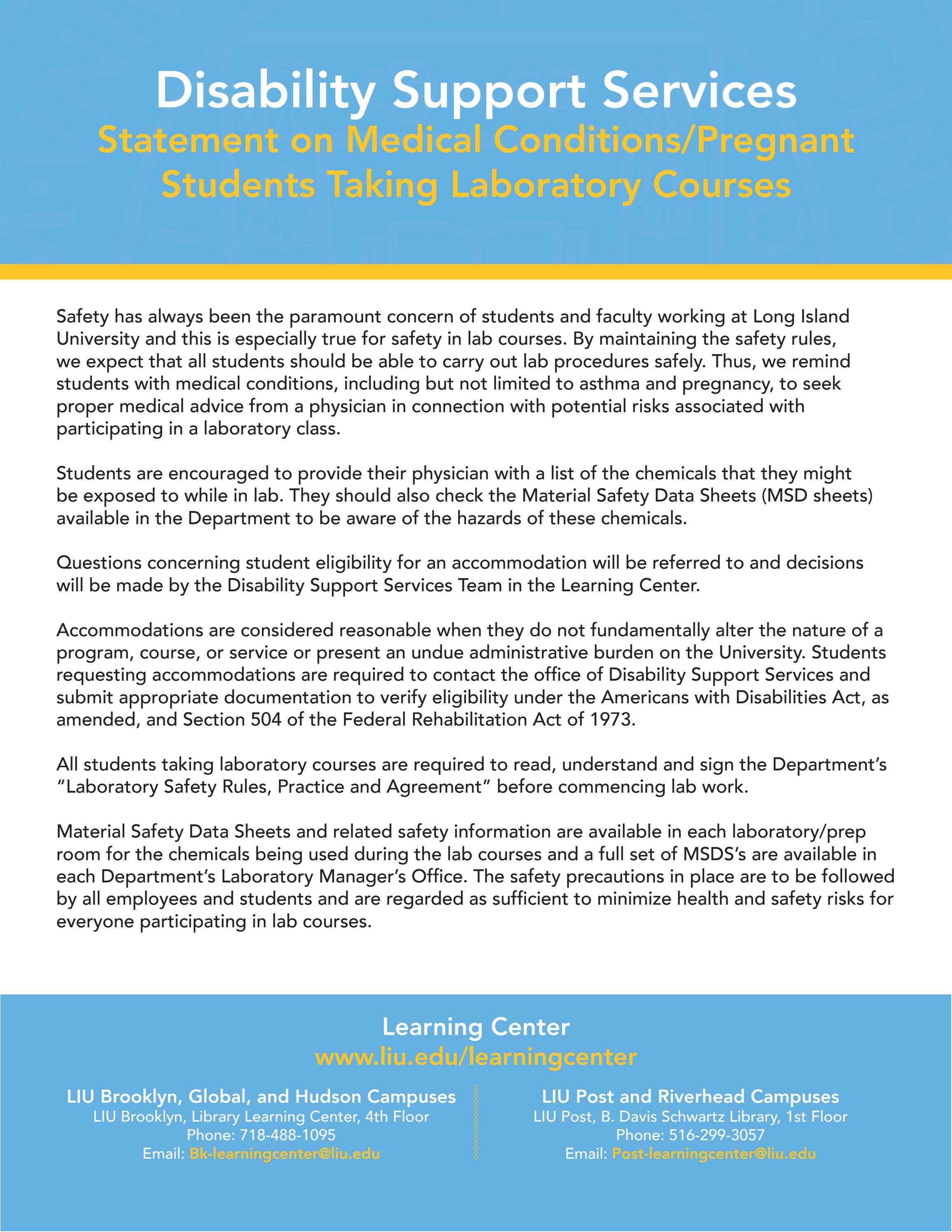 DSS Taking Laboratory Courses Guide by LIUStudentAffairs - Issuu