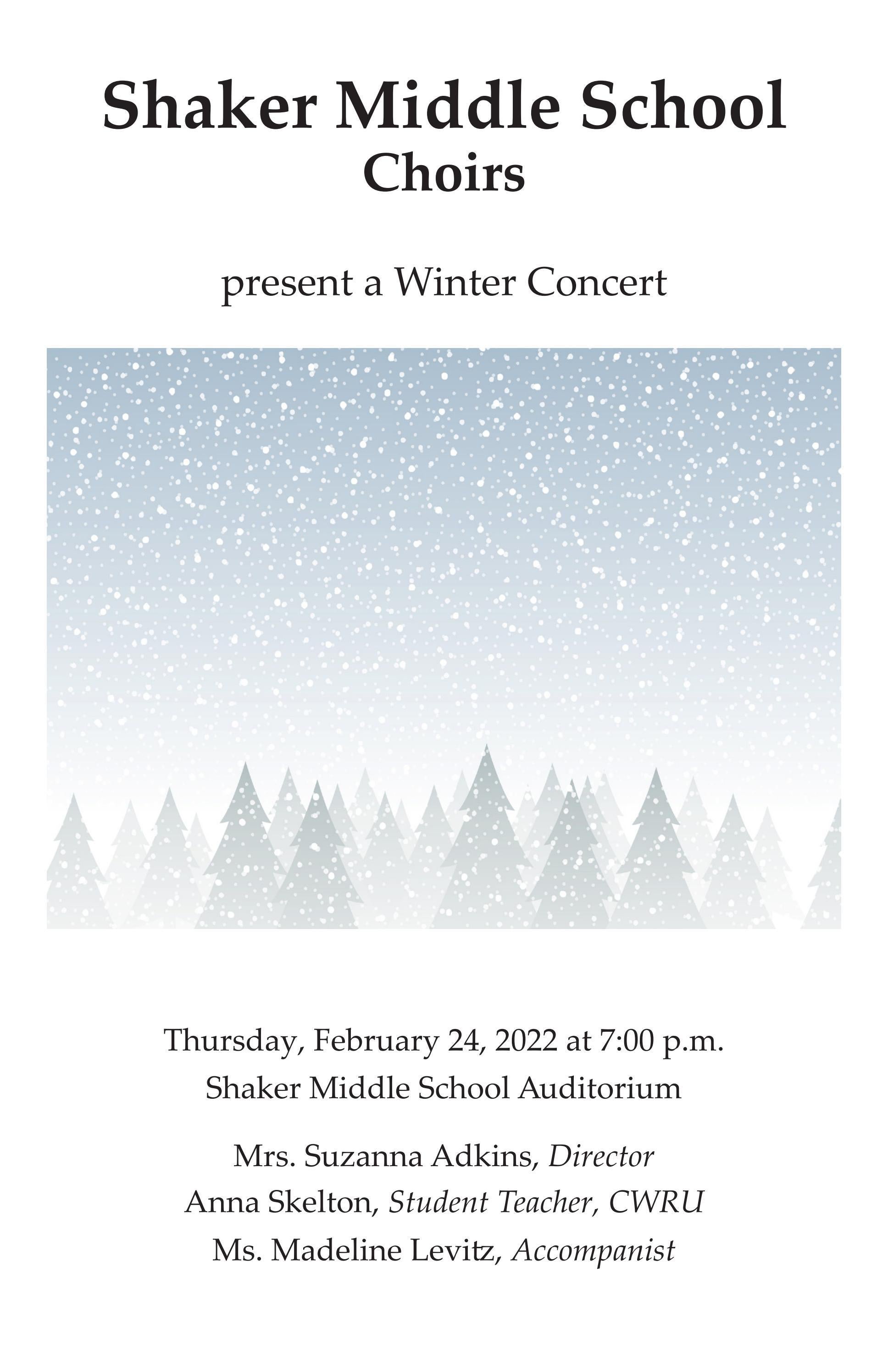 Shaker Middle School Winter Choir Concert 2022 by Shaker Schools - Issuu