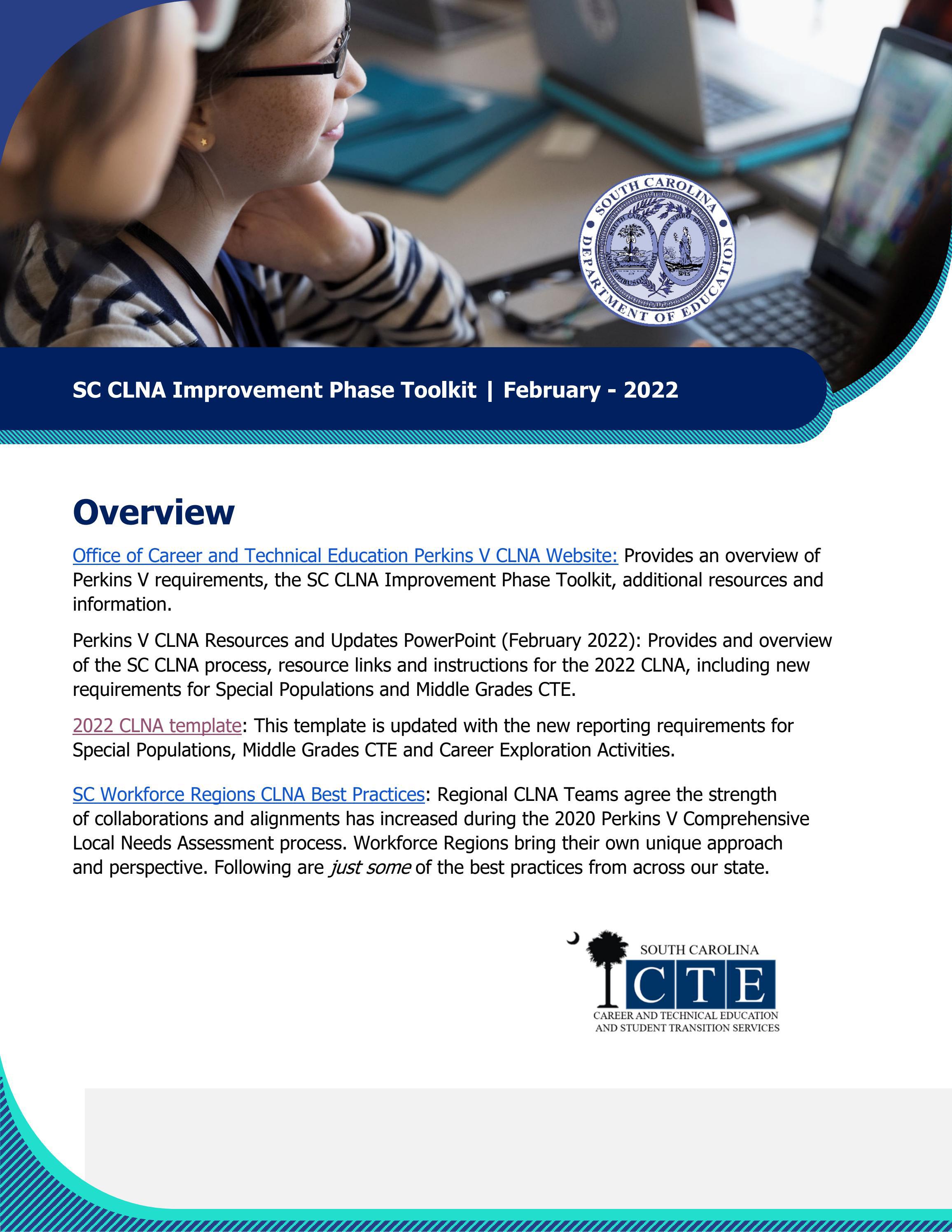 SC CLNA Improvement Phase Toolkit | February 2022 by cteforsc - Issuu