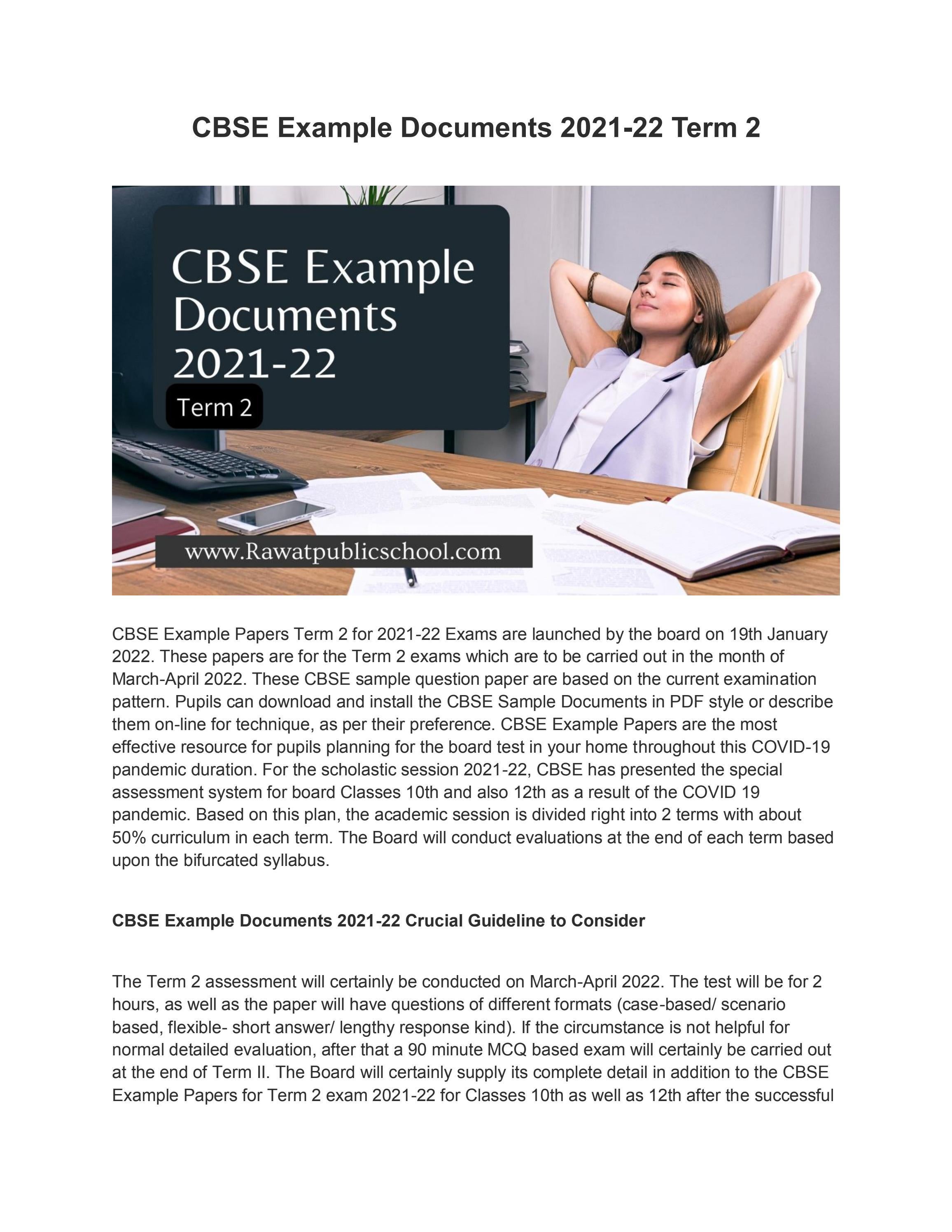 CBSE Example Documents 2021-22 Term 2 by Rawat Public School - Issuu