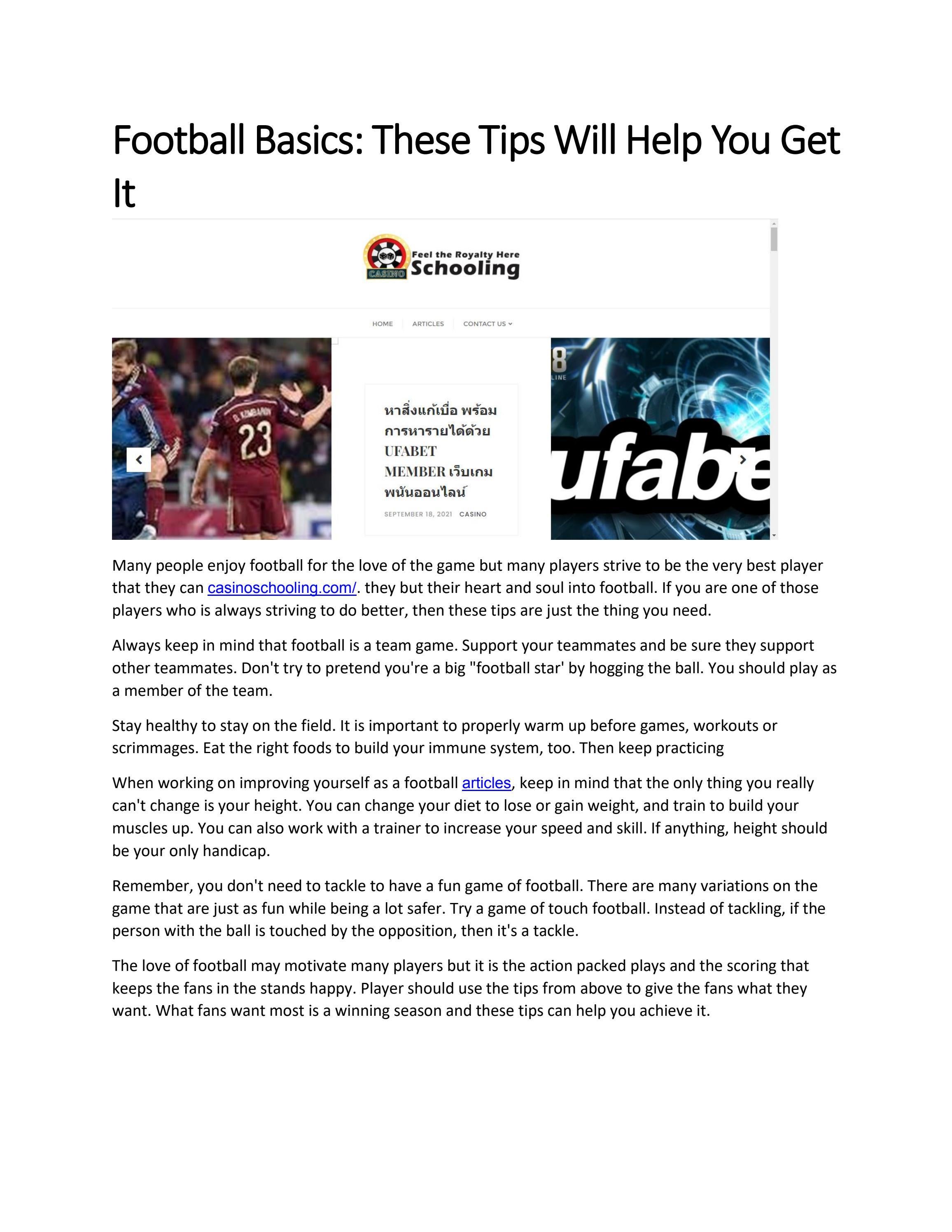 Football Basics: These Tips Will Help You Get It by fra.nkhoover142 - Issuu