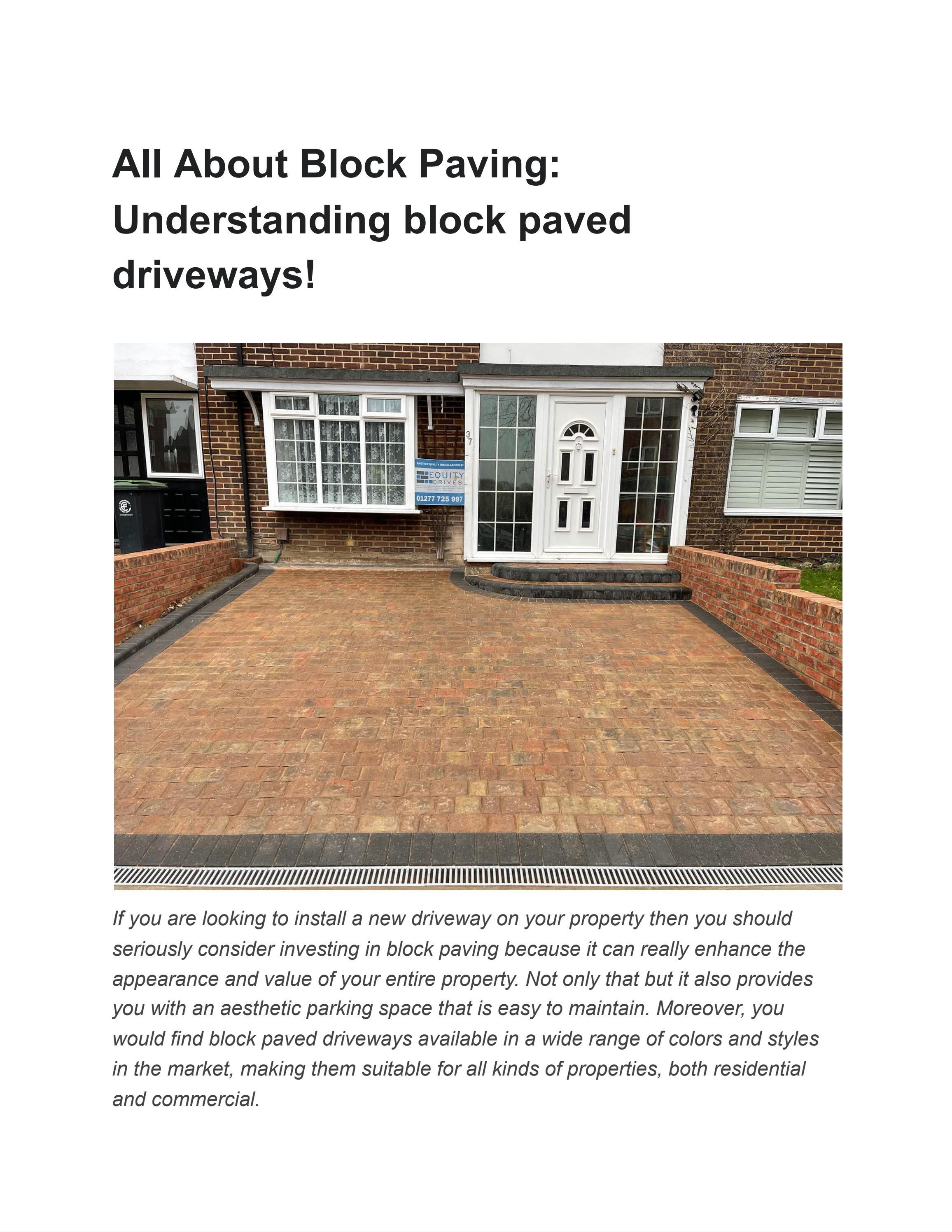 All About Block Paving: Understanding block paved driveways! by ...